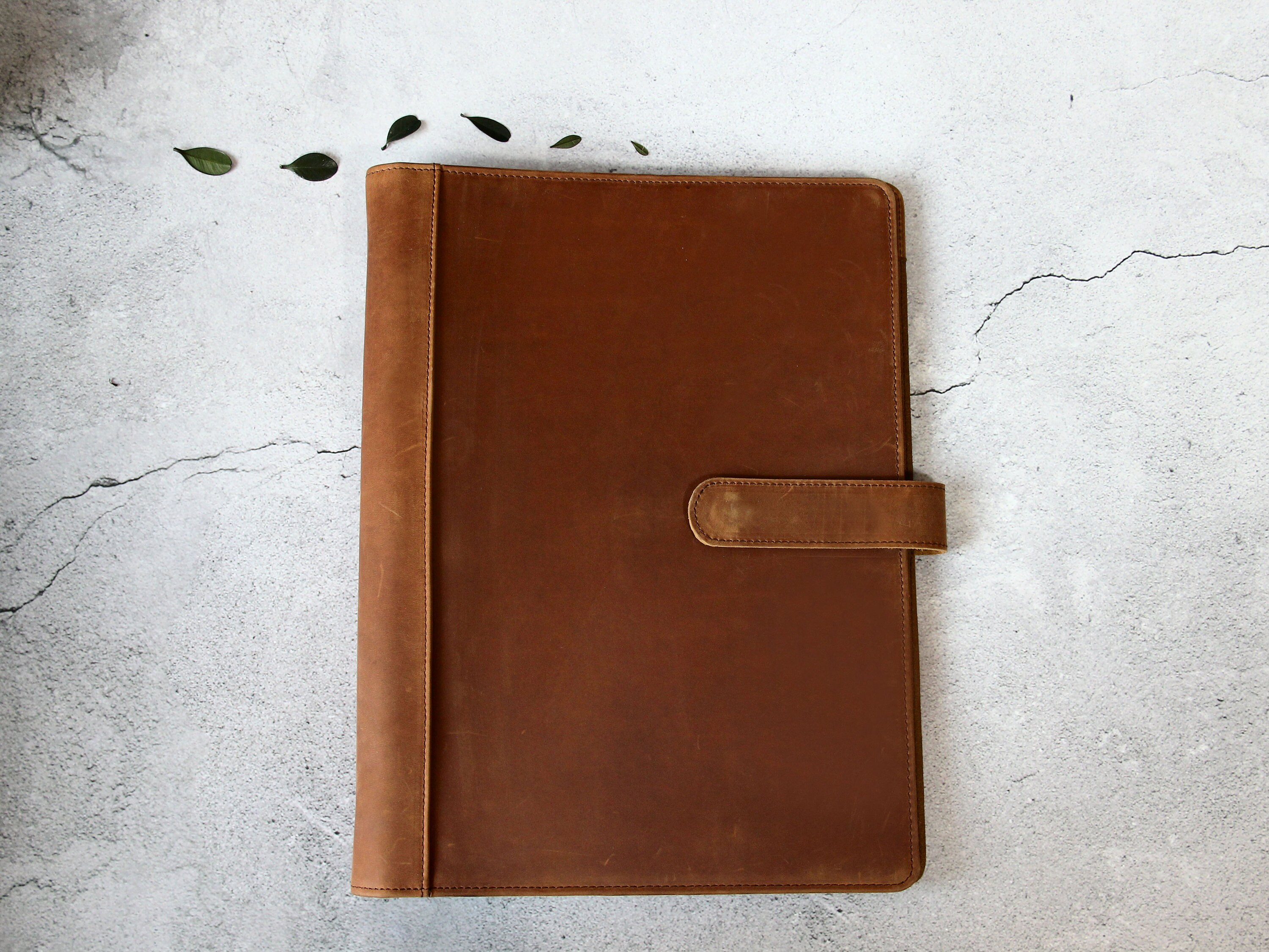 Vintage Custom 3-ring Binder Retro-look Leather Padfolio/ - Etsy