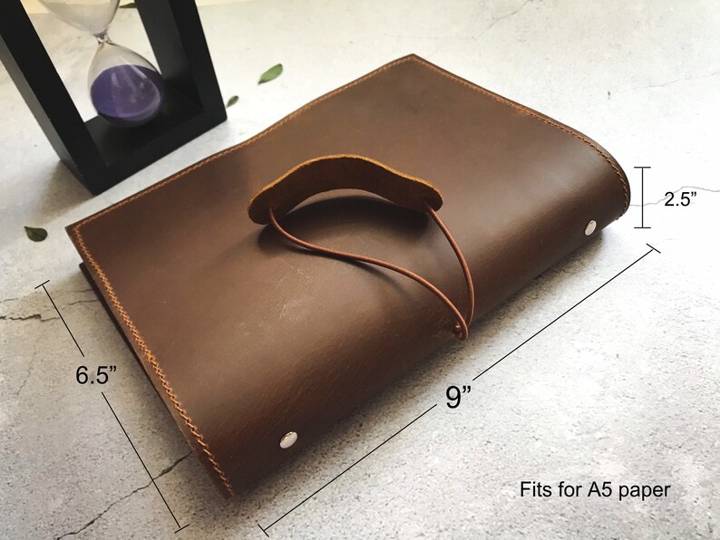 A5 Size Personalized Leather Journal With Strap Engraving - Etsy