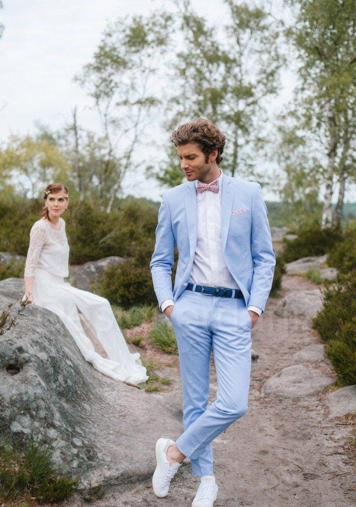 Light Blue Linen Suits Wedding Suits, Groom Wear Suits, Summer Suits ...