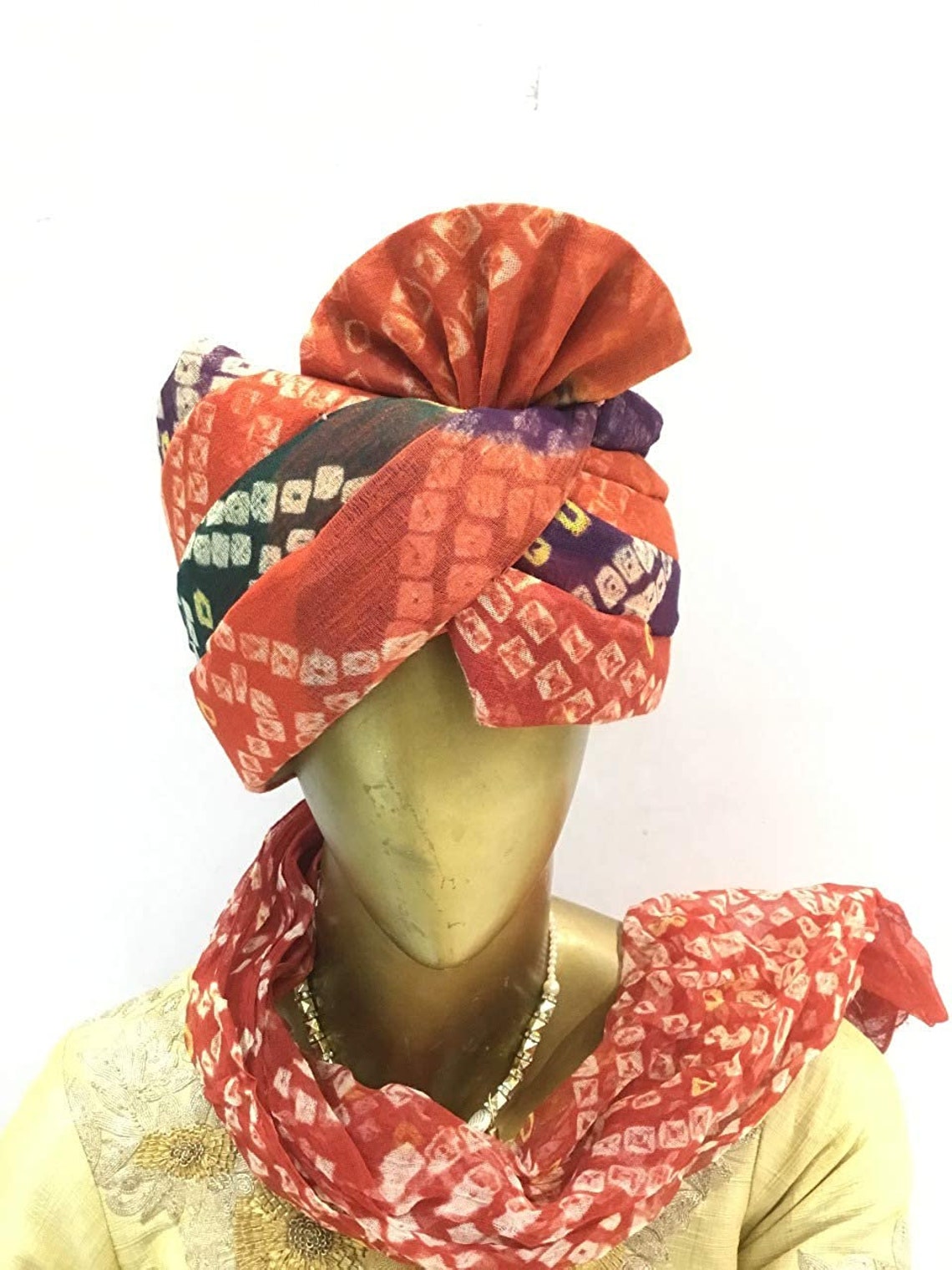 Indian Rajasthani Multi Color Bandhni Wedding Turban Pagri - Etsy