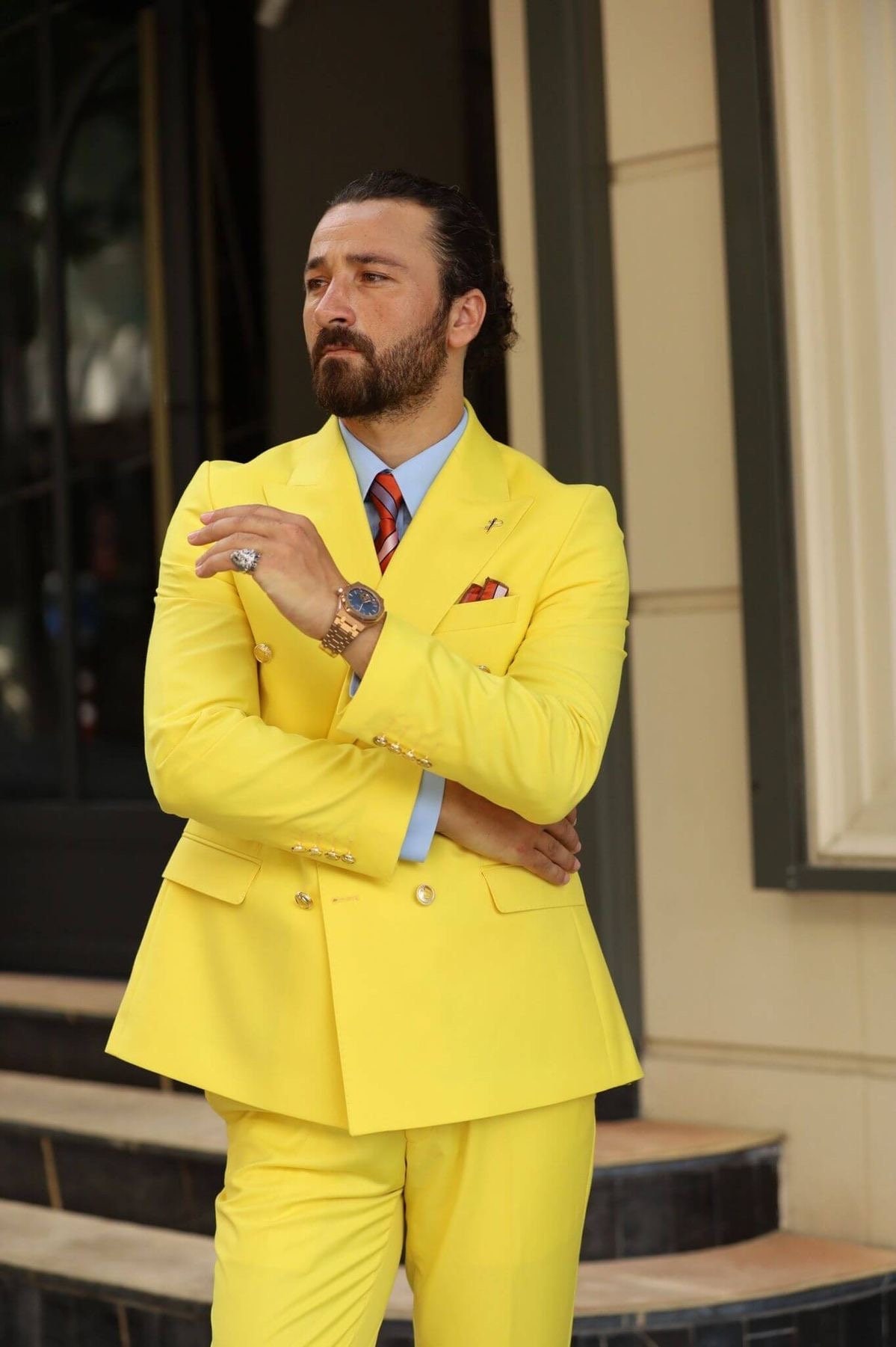DesignerDarji Bollywood Style Designer Yellow Tuxedo Coat Pant For ...