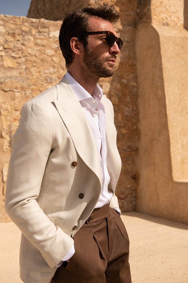 Ivory Linen Suits Coat Wedding Suits, Groom Wear Suits, Summer Suits ...