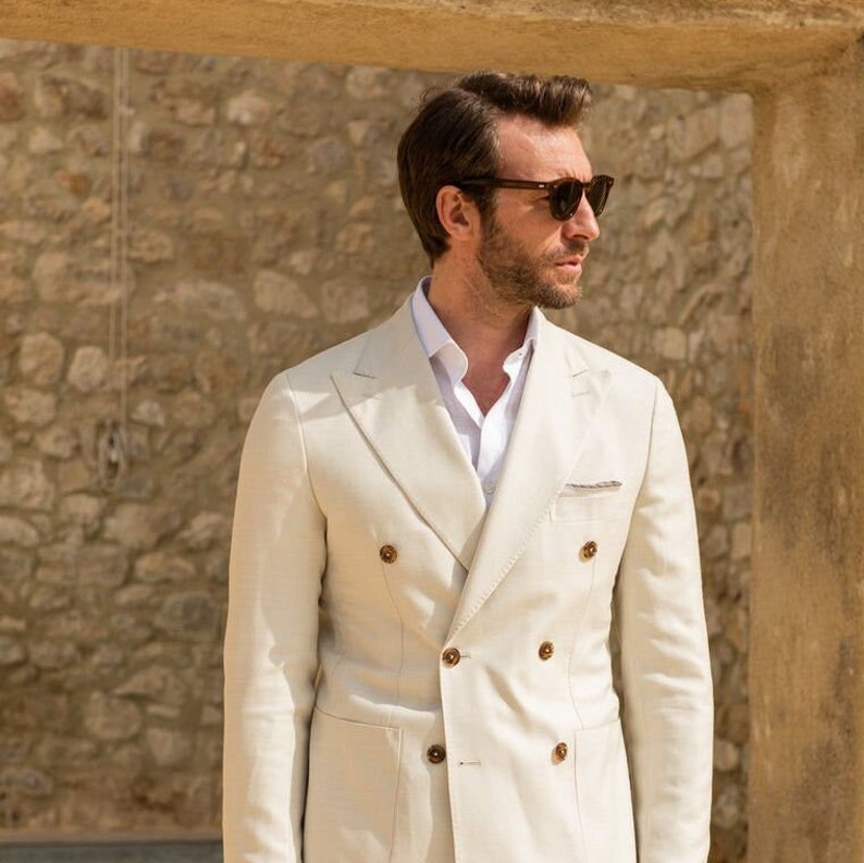 Ivory Linen Suits Coat Wedding Suits Groom Wear Suits Summer - Etsy