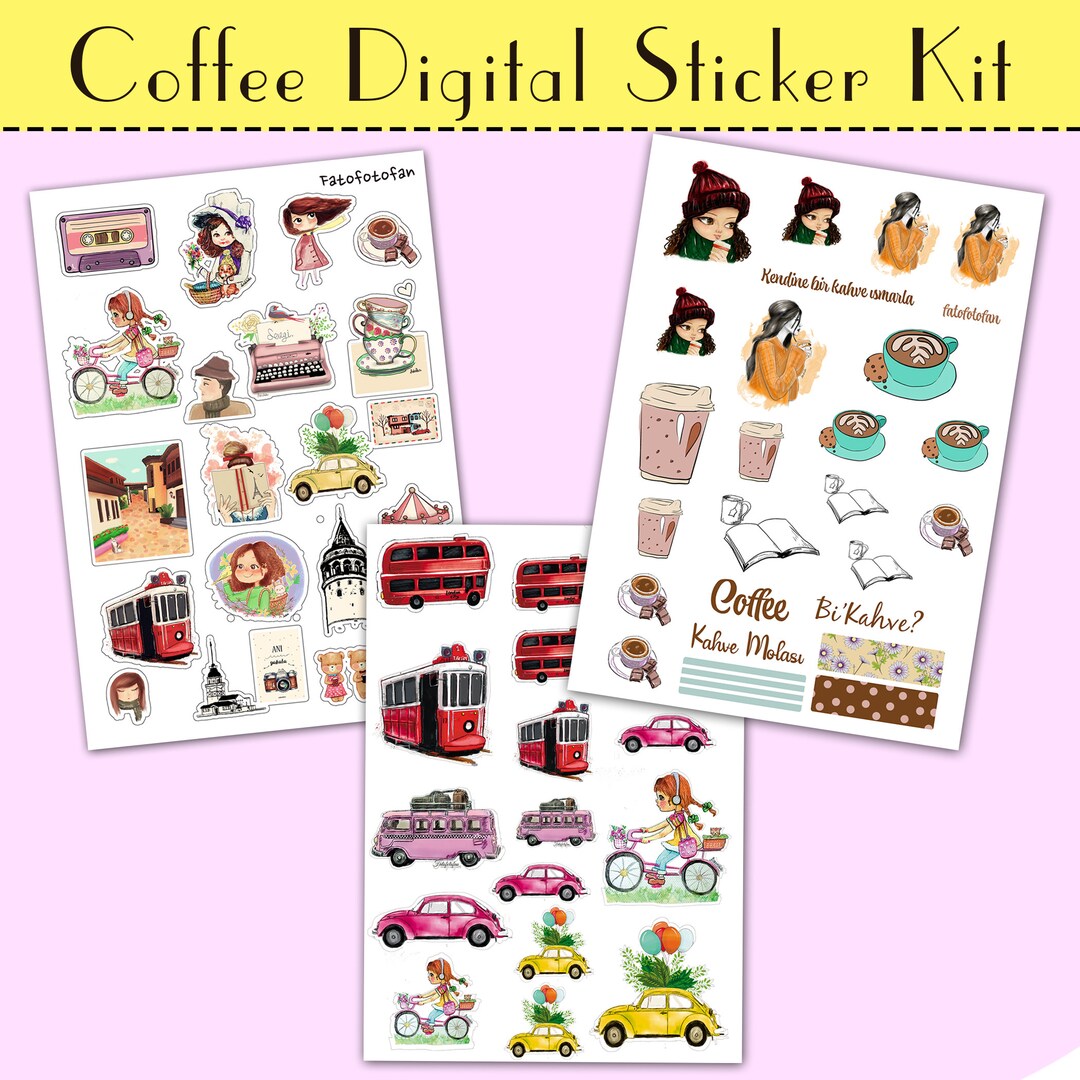 Boho Digital Stickers | Retro Printable Stickers for Goodnotes , iPad ...