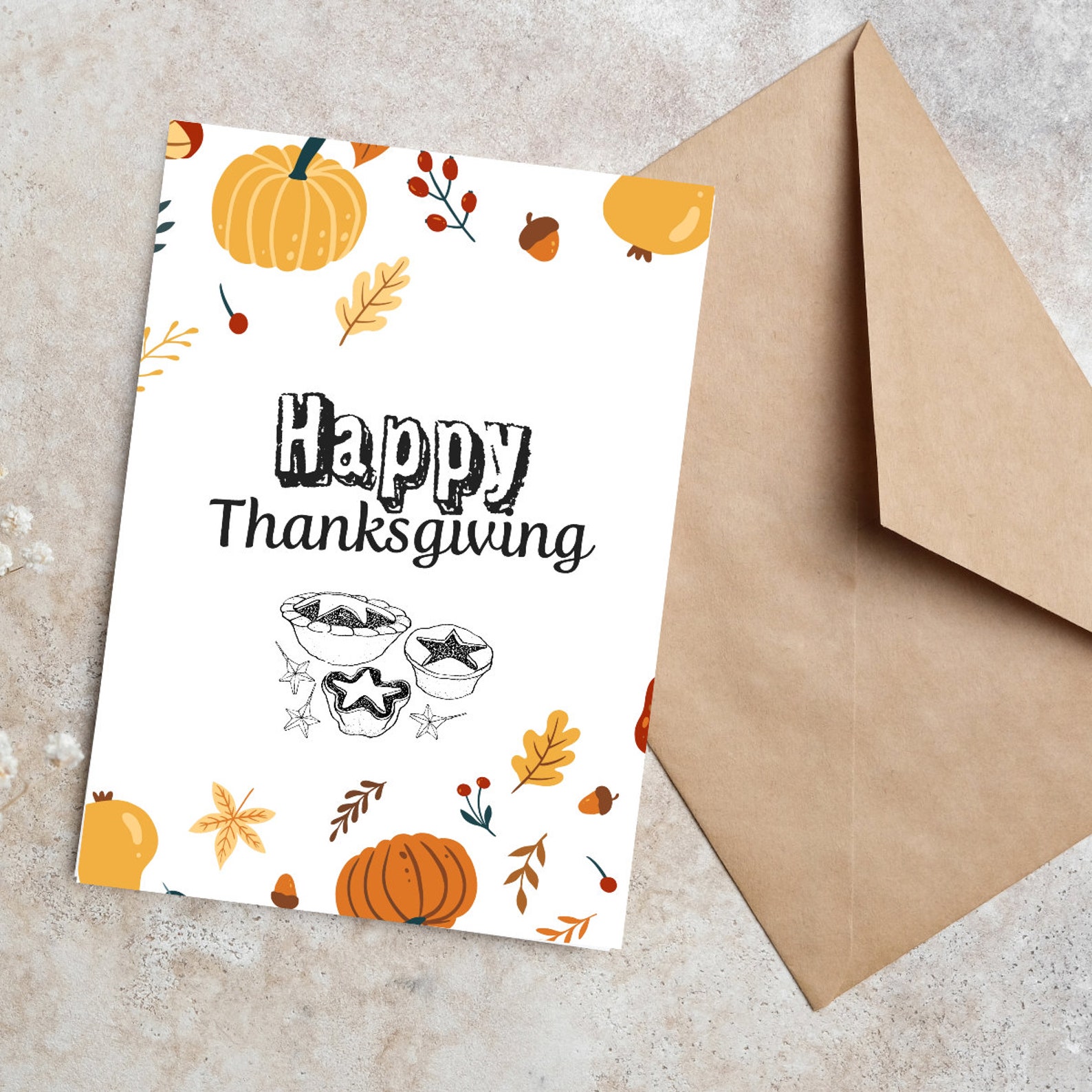 Happy Thanksgiving Card / Printable Thanksgiving Templates / - Etsy