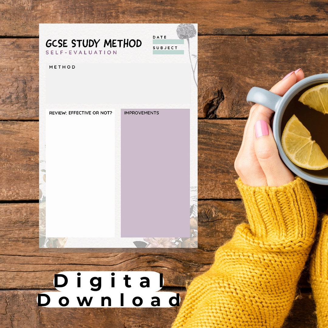 GCSE Study Method Evaluation Checklist,cute Student Life Study Planner ...
