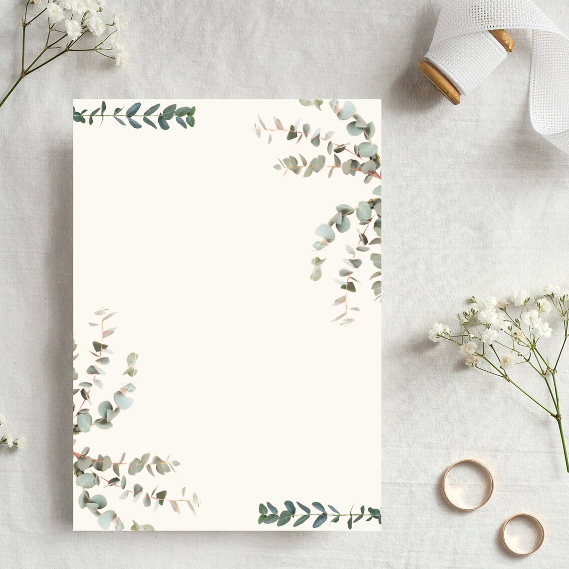 Greenery Template,eucalyptus Greenery Editable Blank Template,printable ...