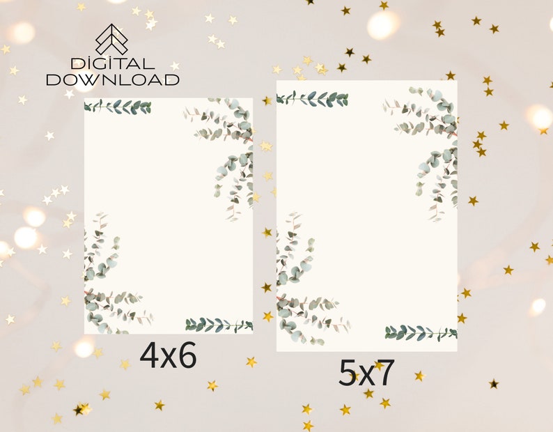 Greenery Template,eucalyptus Greenery Editable Blank Template,printable ...