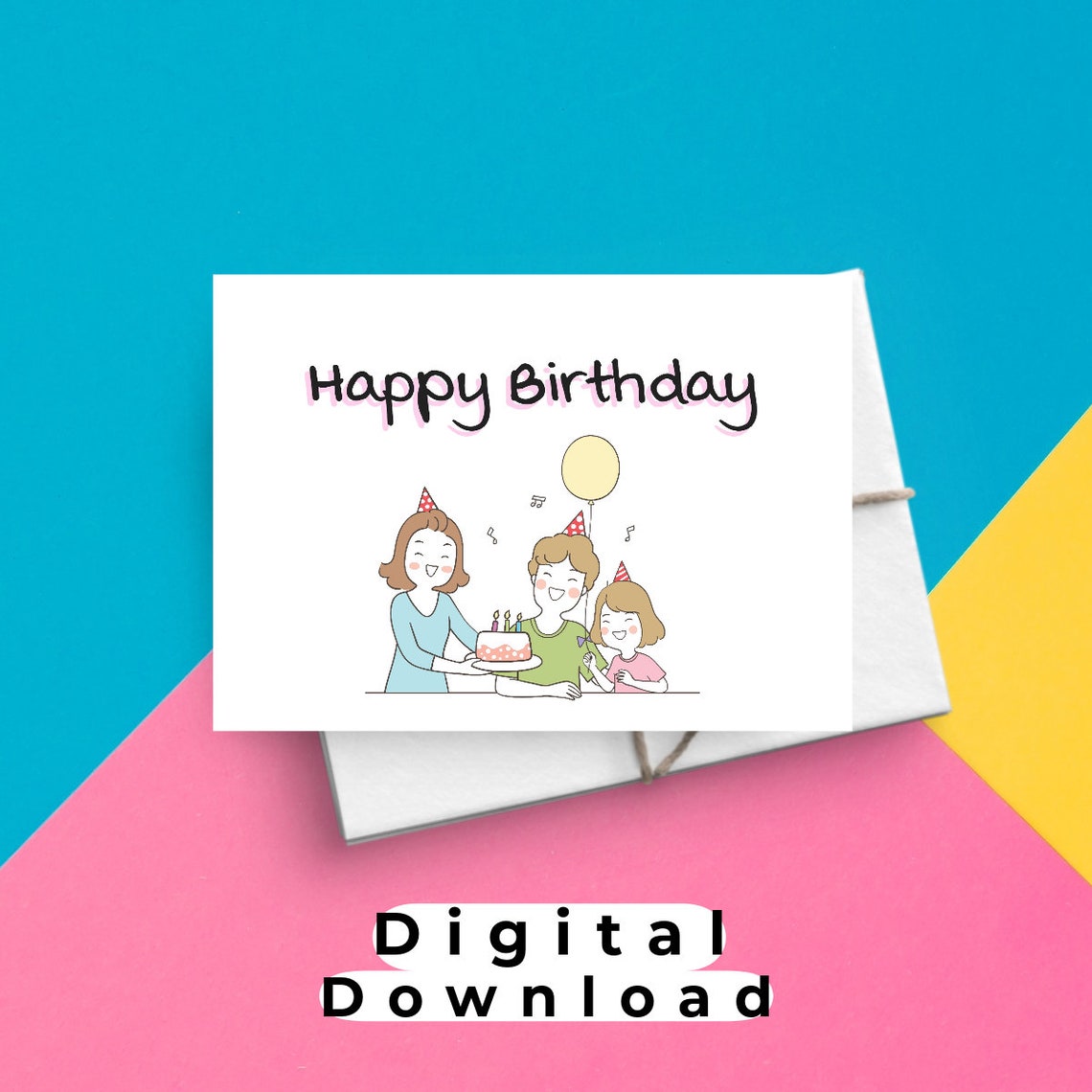 Printable Birthday Card Instant Download 7x5 Inch Cards for - Etsy