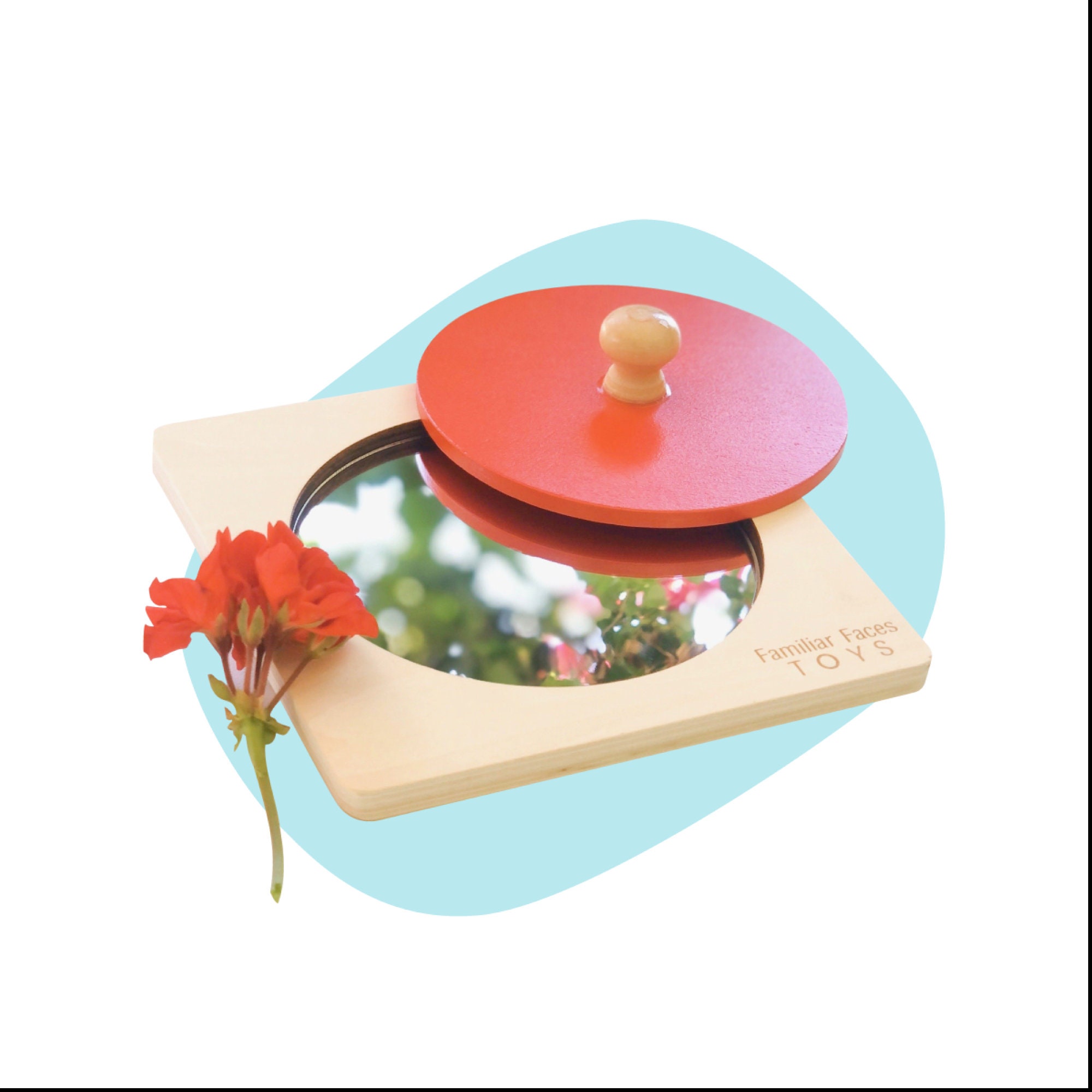 Montessori Mirror Puzzle | Mirror Wood Peekaboo Puzzle for Baby ...