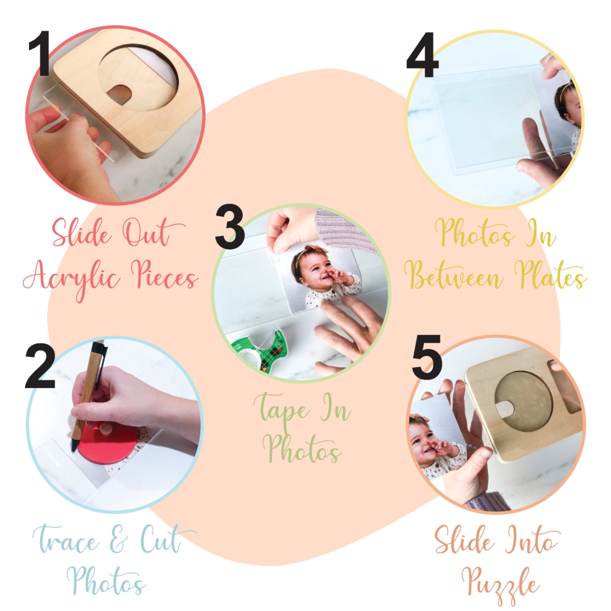 Photo Shapes Puzzle - Insert Your Own Photos (DIY) | Personalizable ...