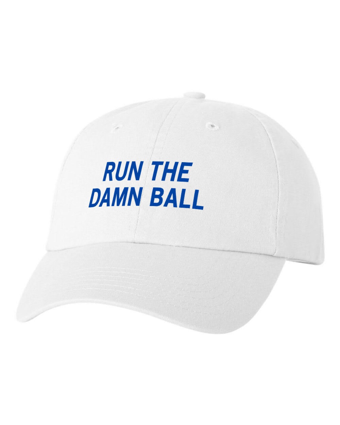 Run the Damn Ball Dad Hat Colts Theme Vinyl Design White W/ Blue - Etsy