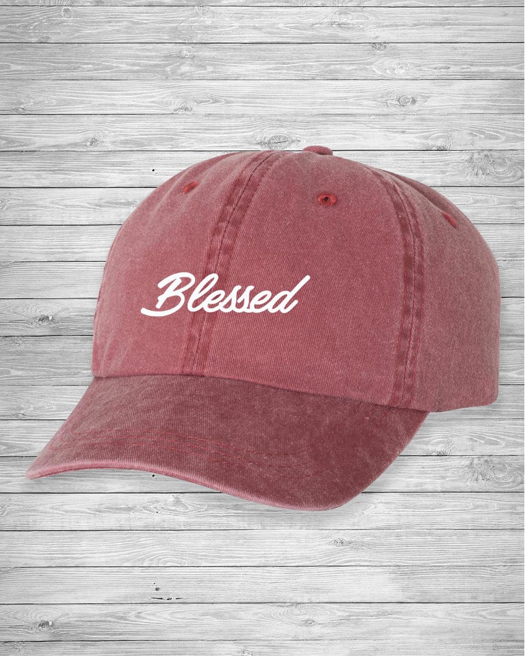 Blessed Cursive Hat, Pigment Dyed Hat, Gift for Her, Strapback Hat ...