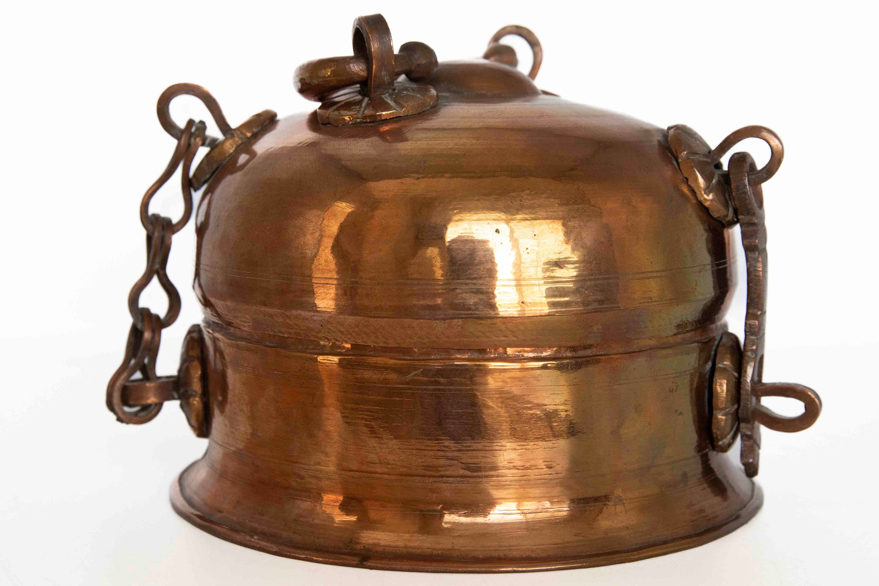 Antique Indian Hammered Copper Bronze Herb & Spice Betel Nut Paan-daan ...