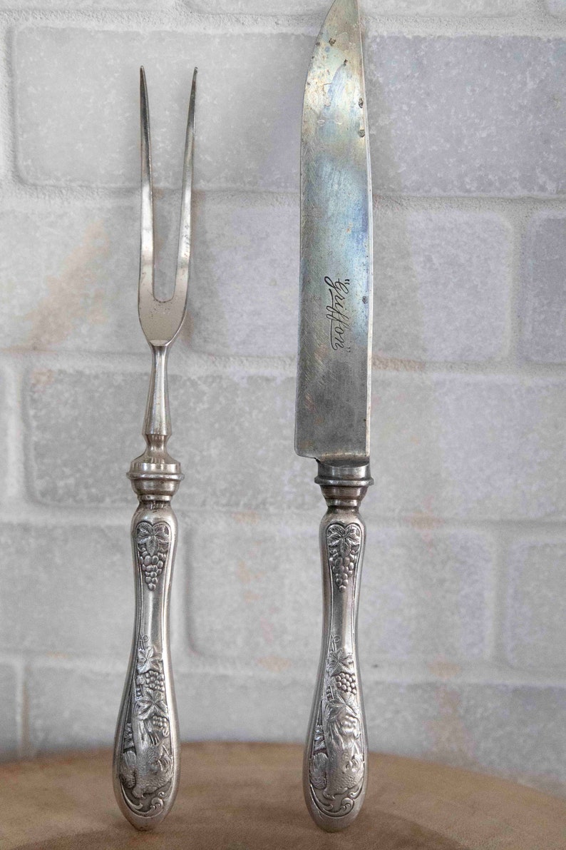 Antique Griffon Cutlery Works Germany Silver Plate Carving Fork and ...