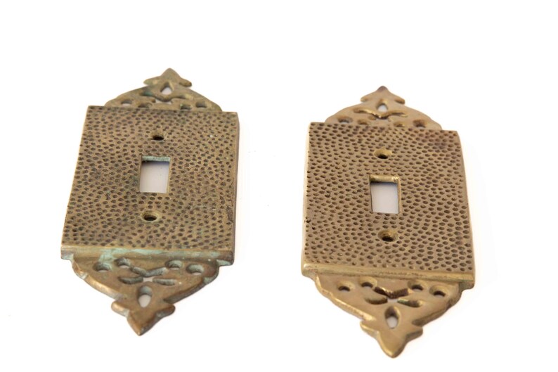 1 Ea.vintage Mid Century Regency Solid Brass Light Switch Plates and ...