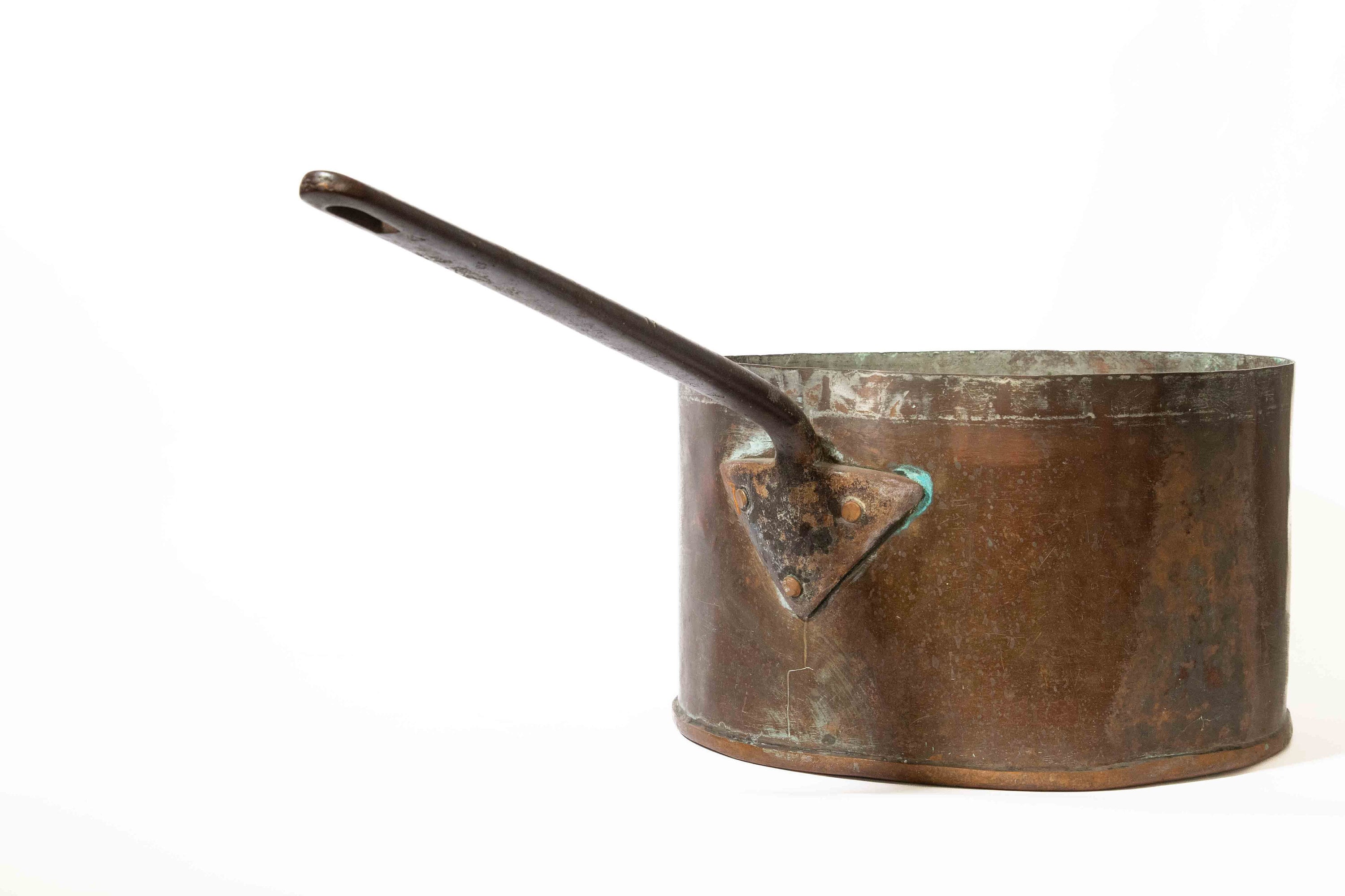 Antique/vintage HUGE Copper Pot With Large Iron Handle and Copper ...