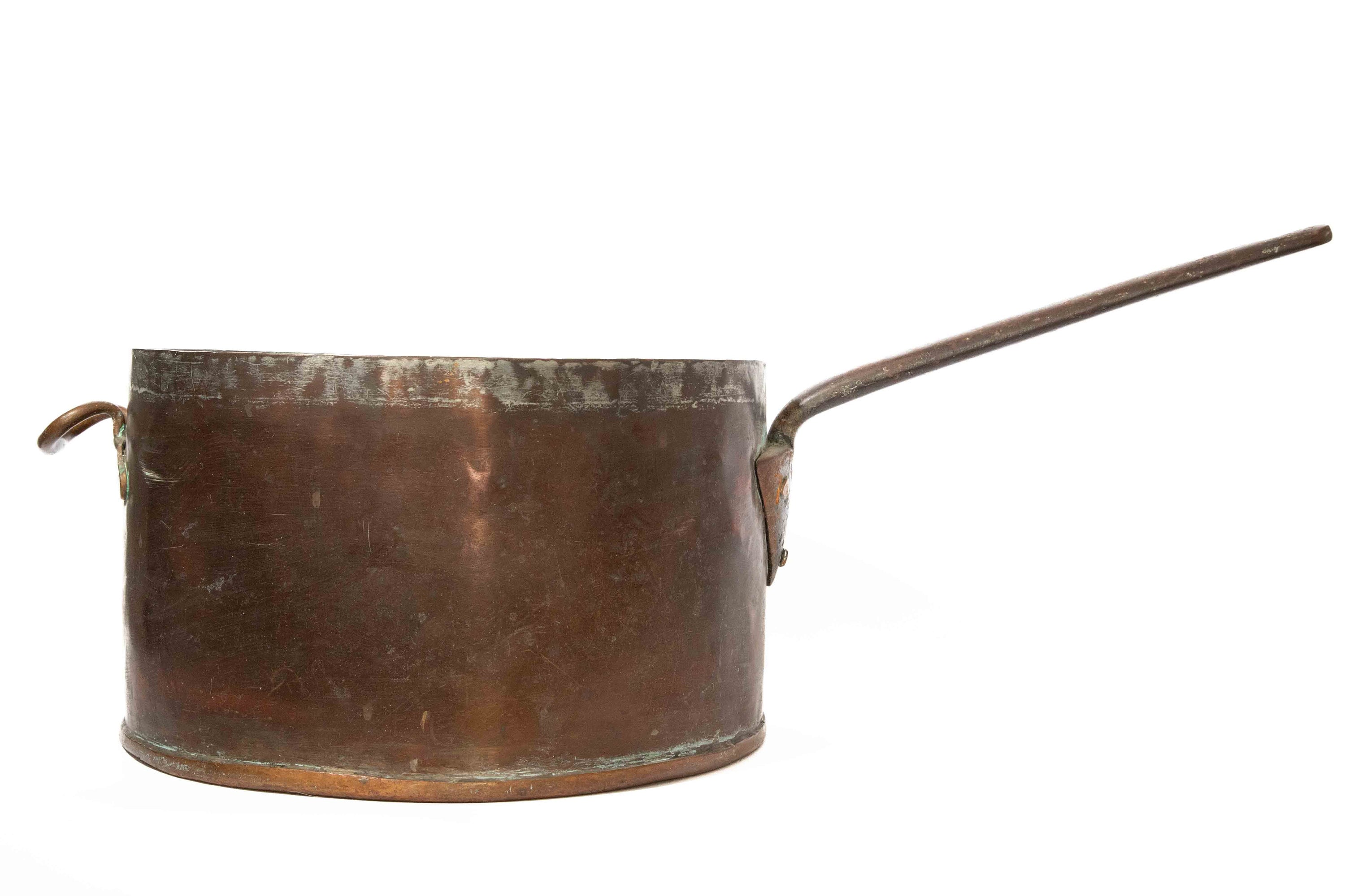 Antique/vintage HUGE Copper Pot With Large Iron Handle and Copper ...