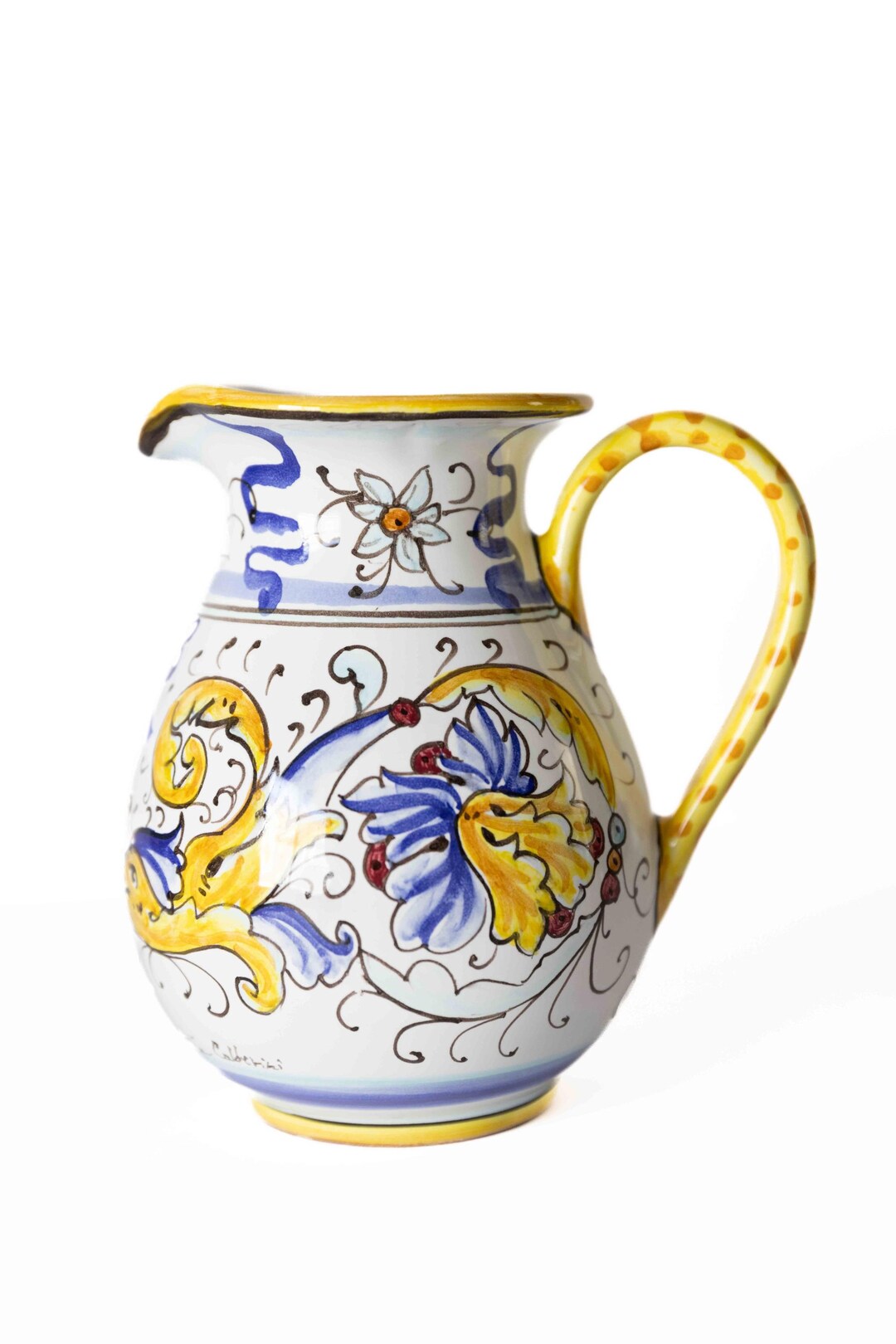 Vintage Italian Deruta Pitcher: Hand-painted Raffaellesco Ceramic - Etsy