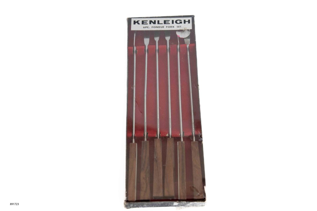 Vintage Kenleigh MCM 6pc. Fondue Fork Set Walnut or Teak - Etsy