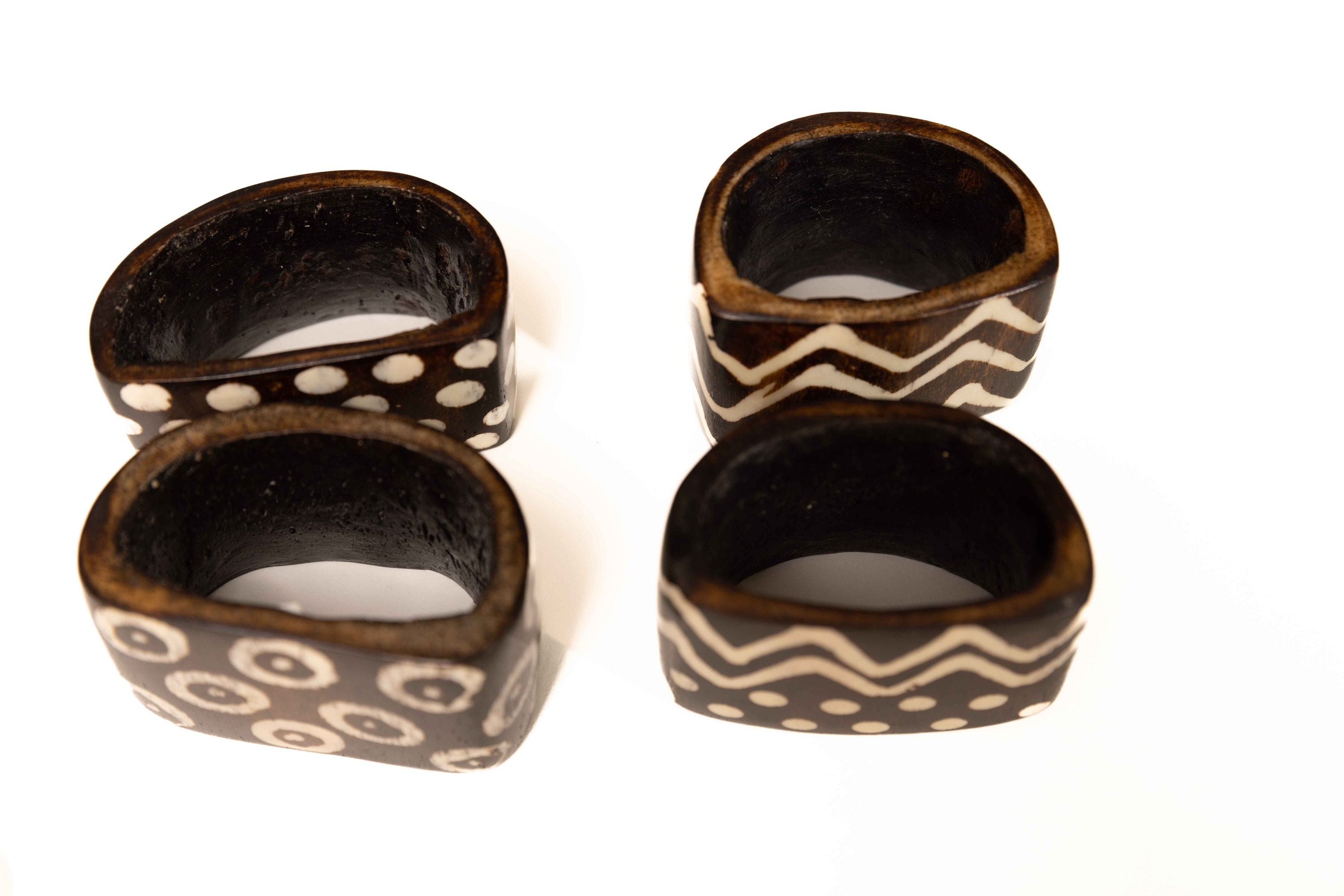 Vintage Set of 4 Handmade African Napkin Rings/2 Salad Serving - Etsy