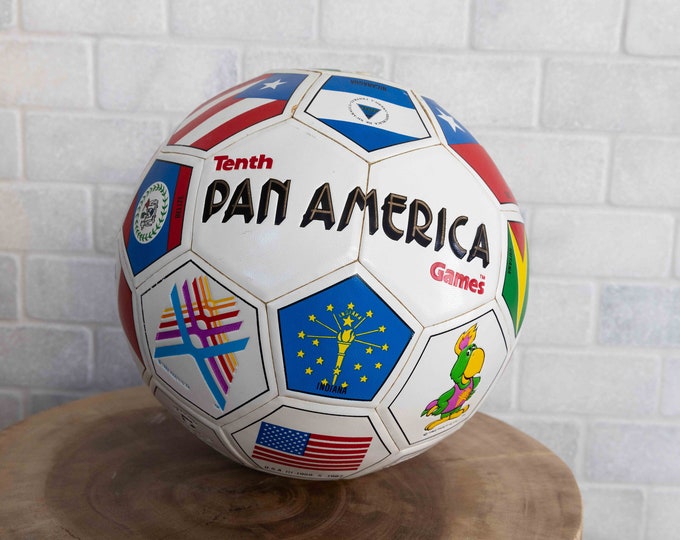 Vintage Soccer Ball Tenth Pan America Games Official 5 Size Weight Game ...
