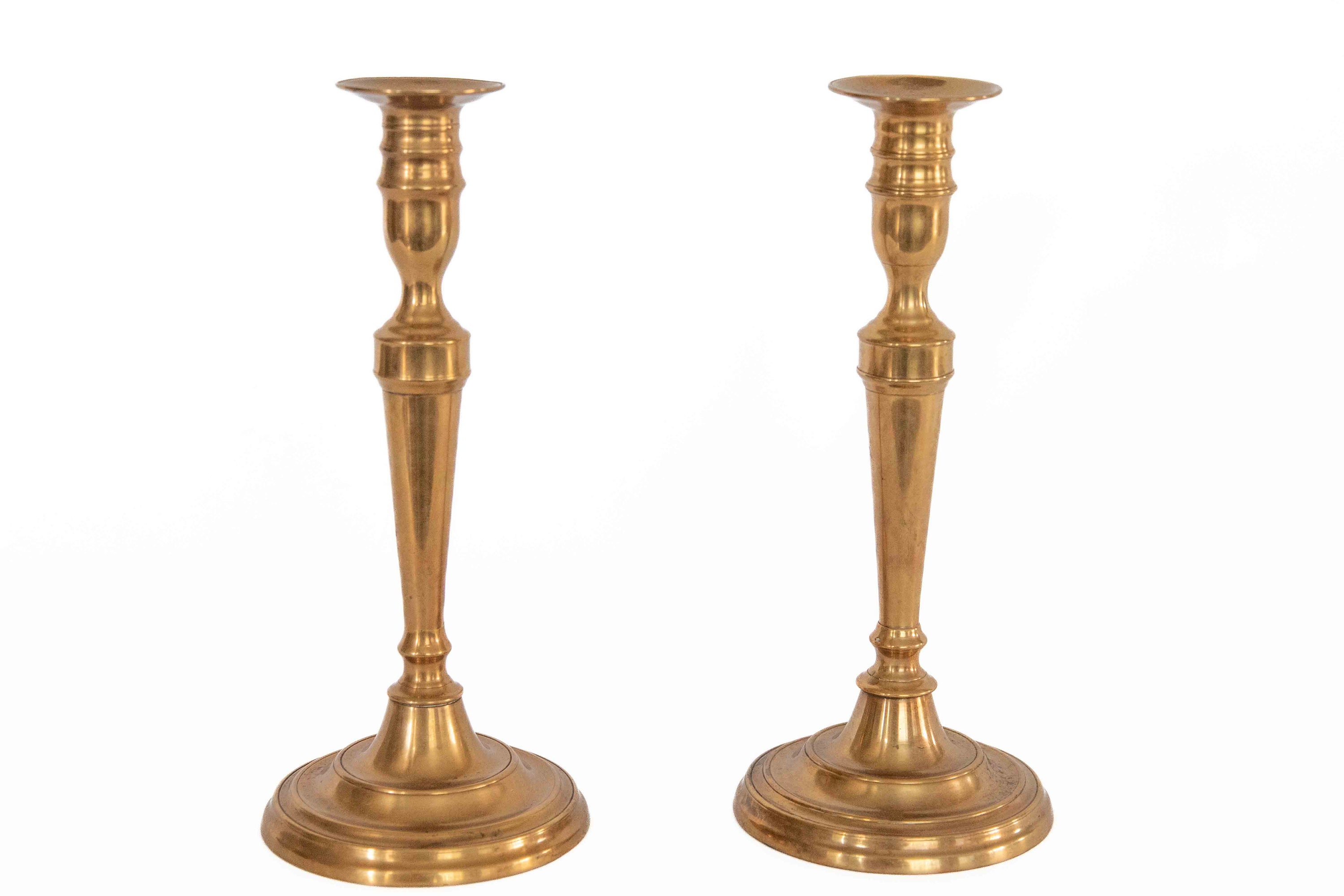 Rare Pair of 18th Century George II, Bell Metal Candlesticks, England ...
