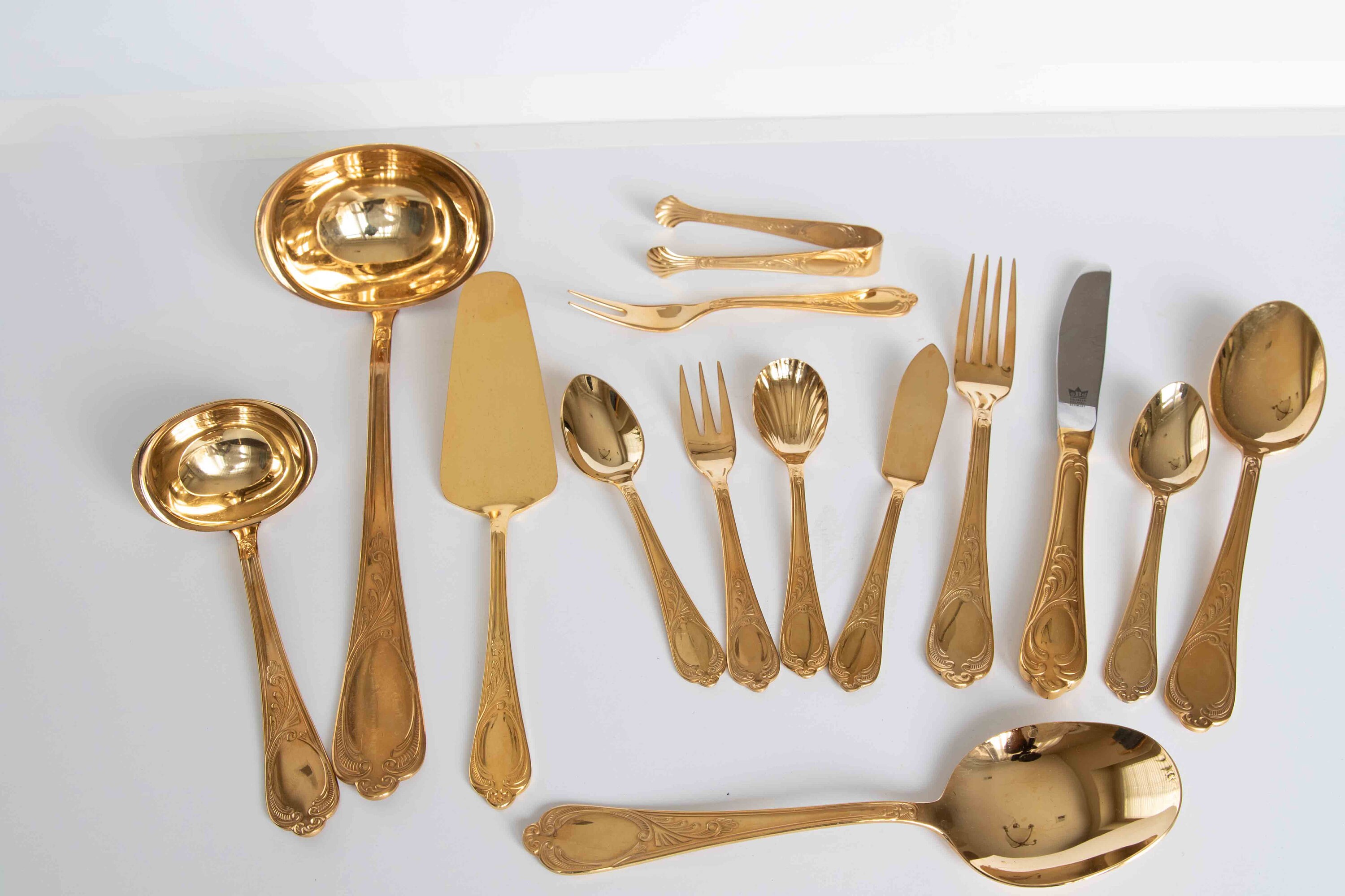 Vintage Bestecke SBS Rostfrei Solingen 23/24k Gold Plated Cutlery ...