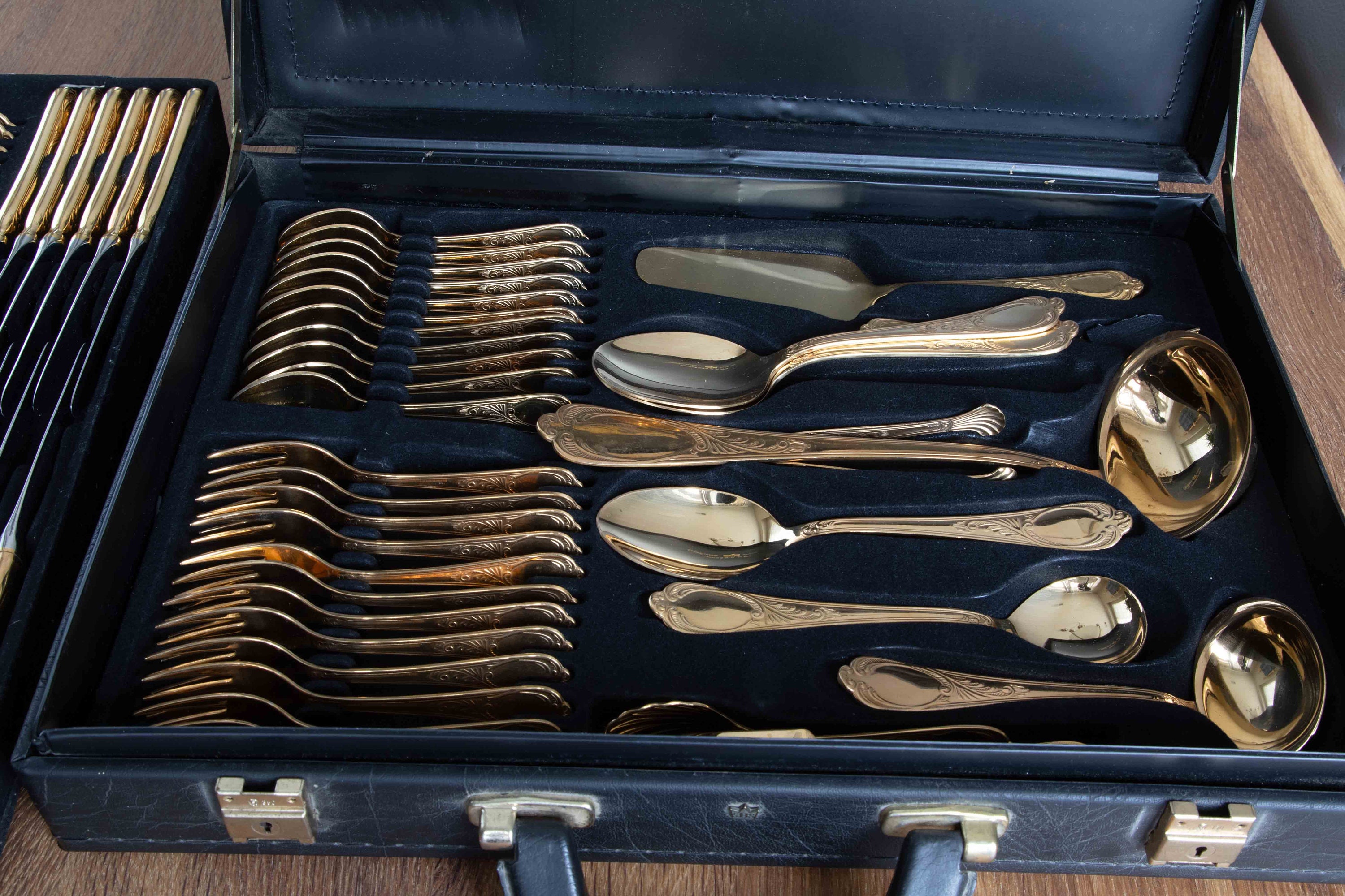 Vintage Bestecke SBS Rostfrei Solingen 23/24k Gold Plated Cutlery ...