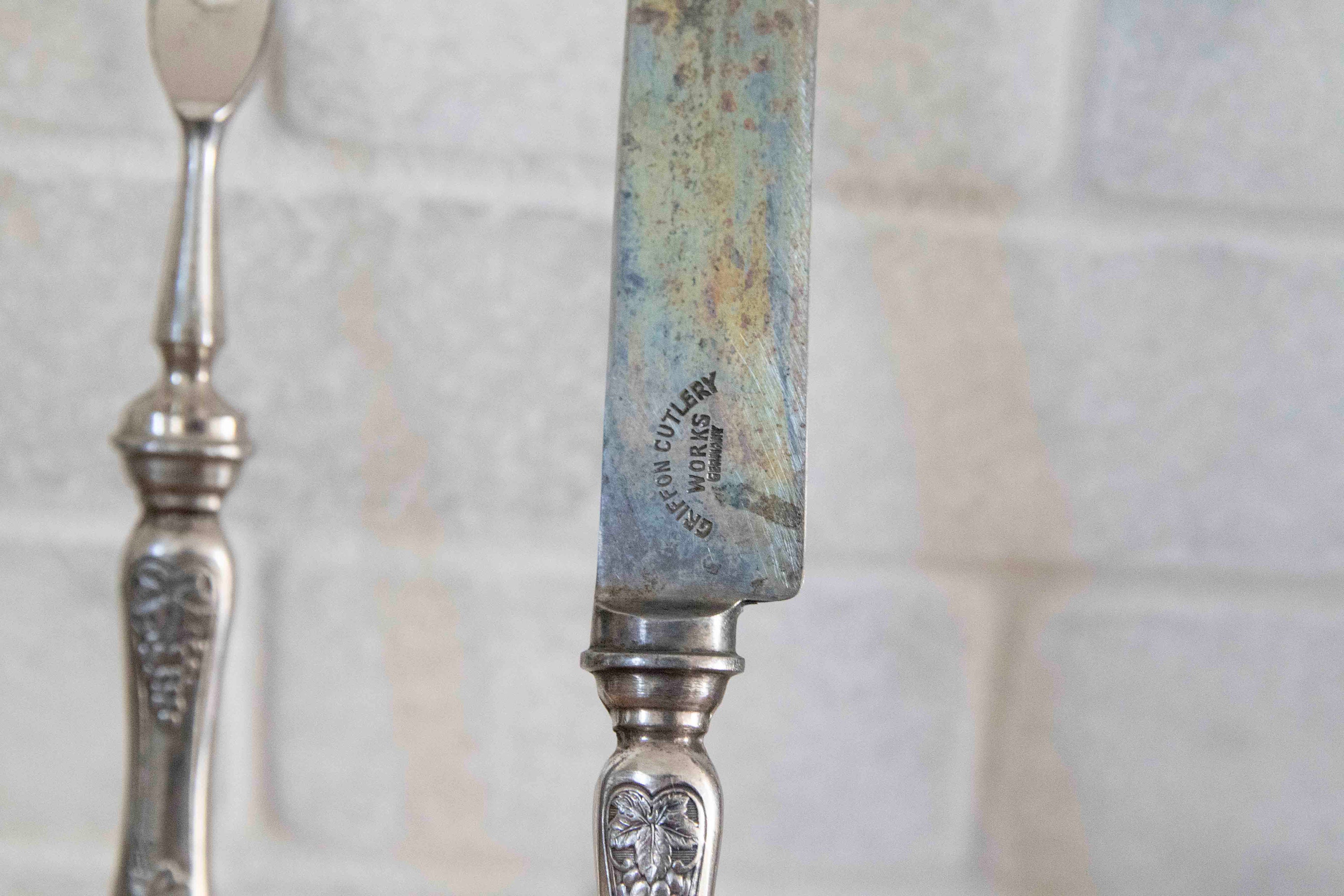 Antique Griffon Cutlery Works Germany Silver Plate Carving Fork and ...