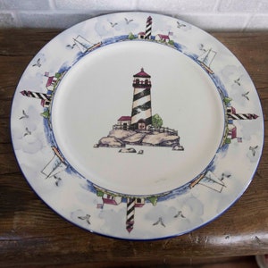 3 Pc. Lighthouse Dishes Beachy, Sailboats, Ocean Nautical Theme Set of ...