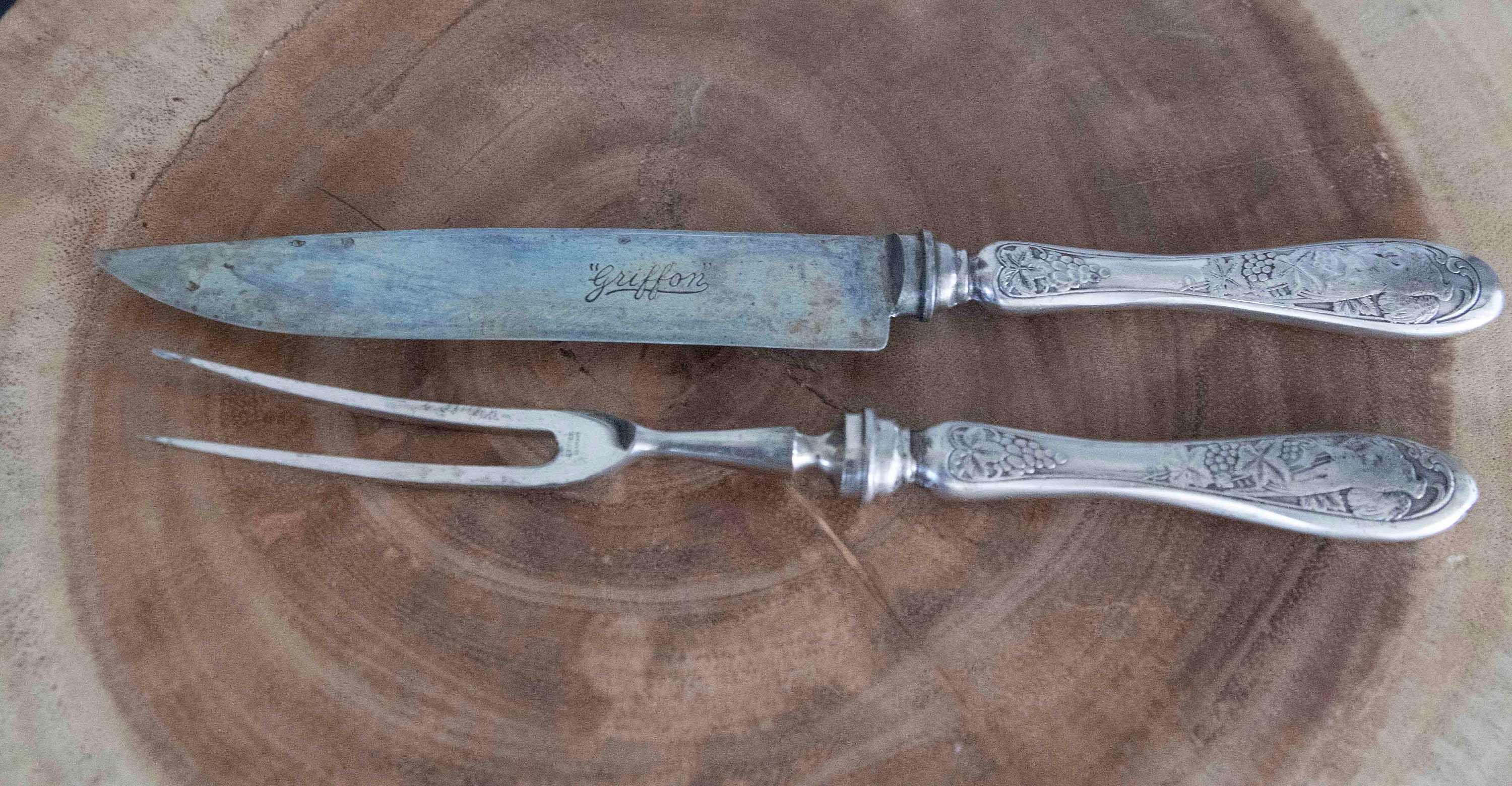 Antique Griffon Cutlery Works Germany Silver Plate Carving Fork and ...