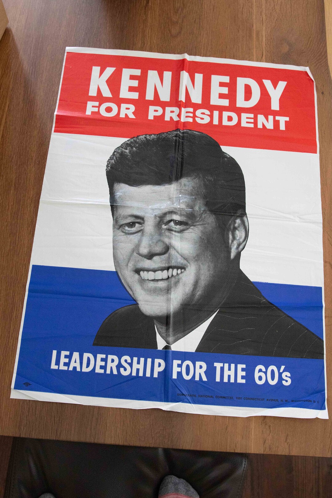 1960 Original Plastic John F. Kennedy Campaign Sign Leadership for the ...