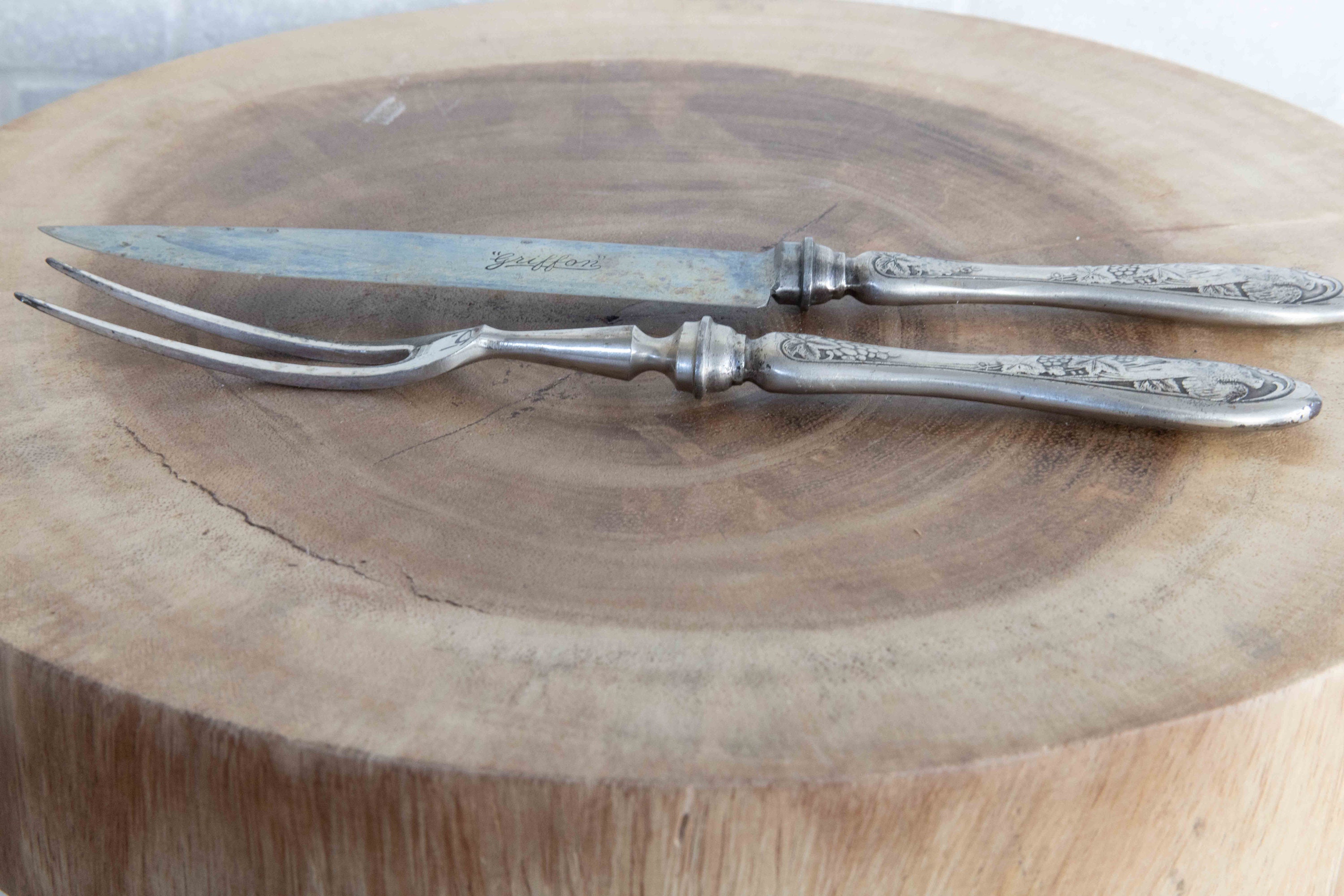 Antique Griffon Cutlery Works Germany Silver Plate Carving Fork and ...