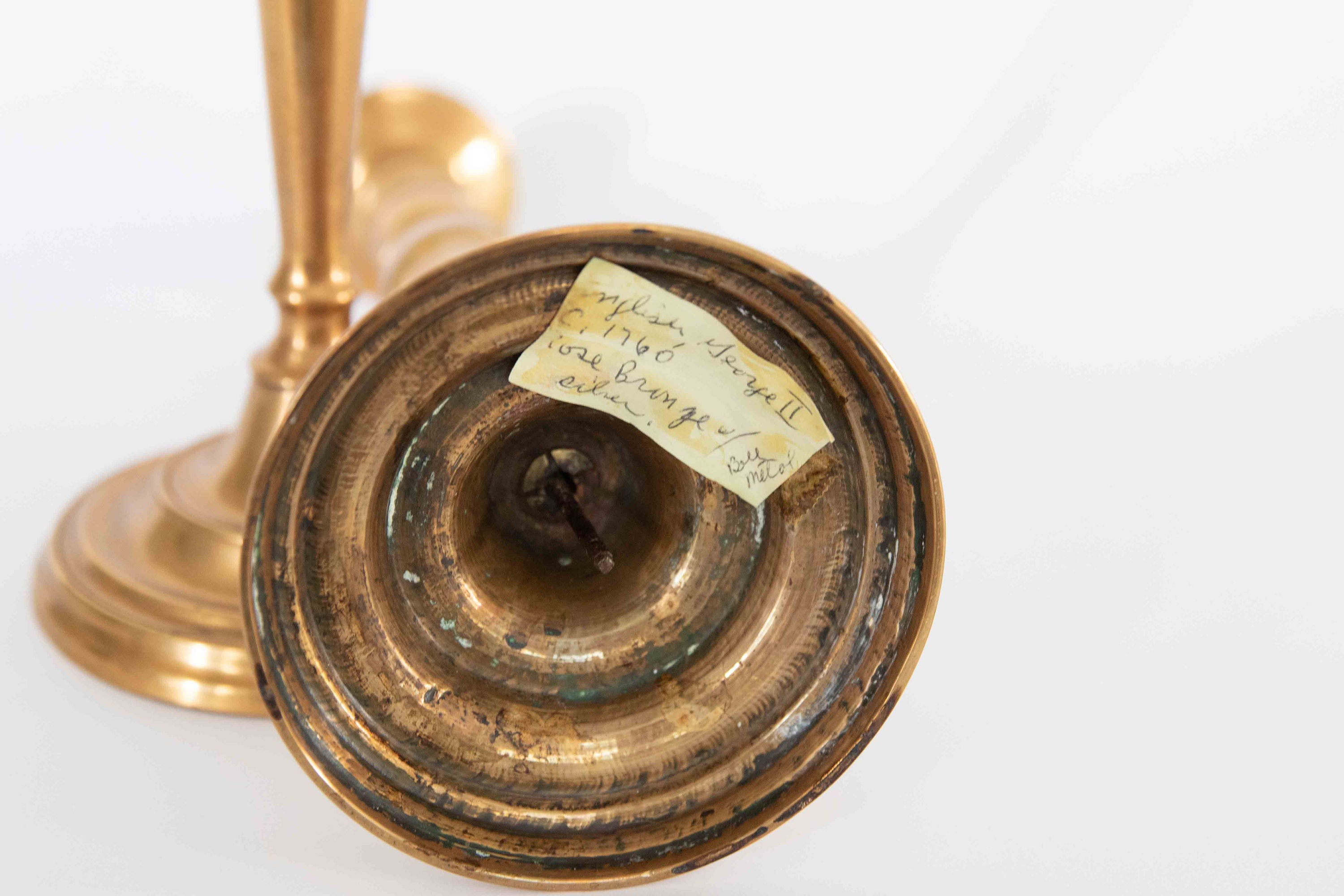 Rare Pair of 18th Century George II, Bell Metal Candlesticks, England ...