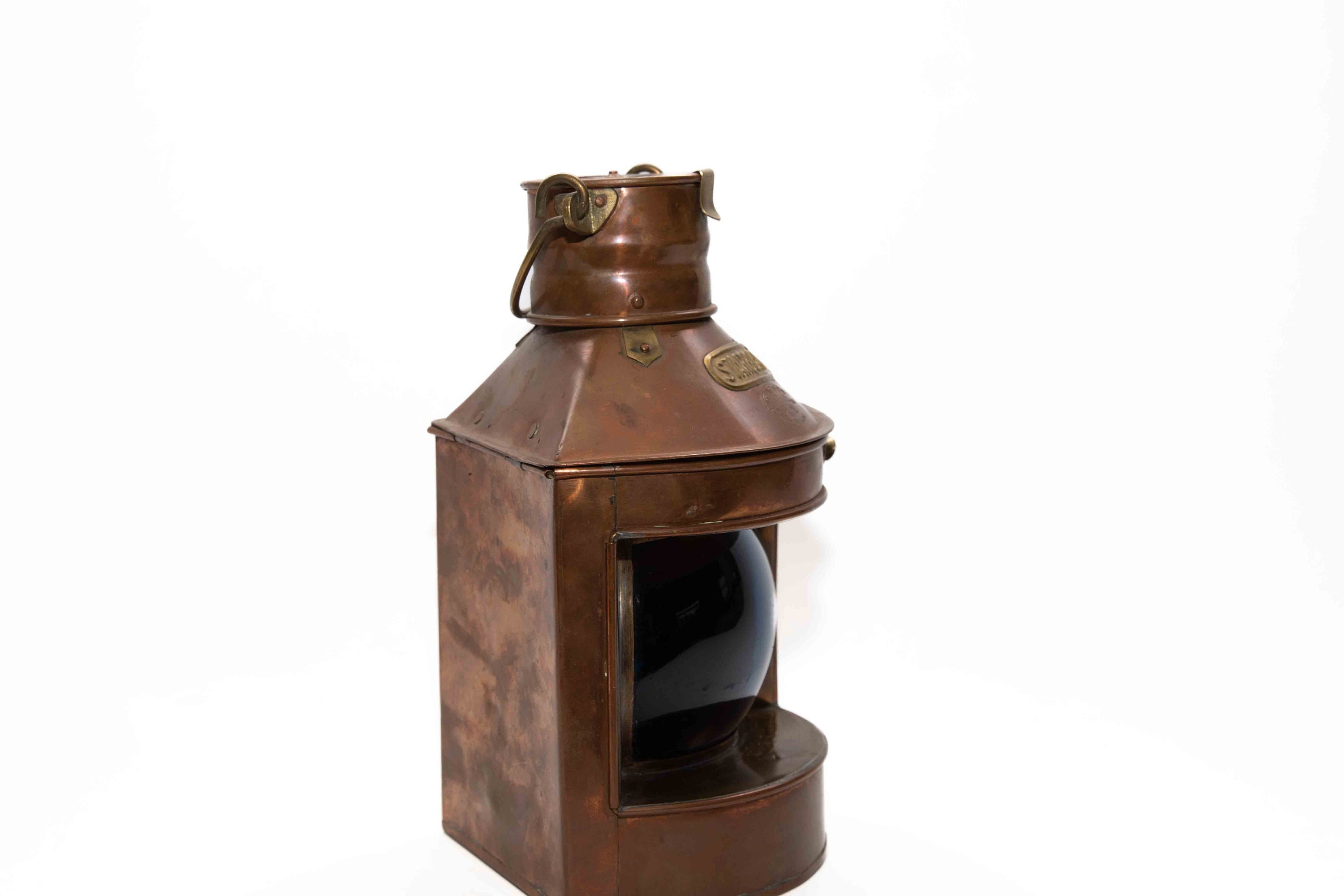 Tung Woo Copper Nautical Ship Lantern From the Early 1900's starboard ...