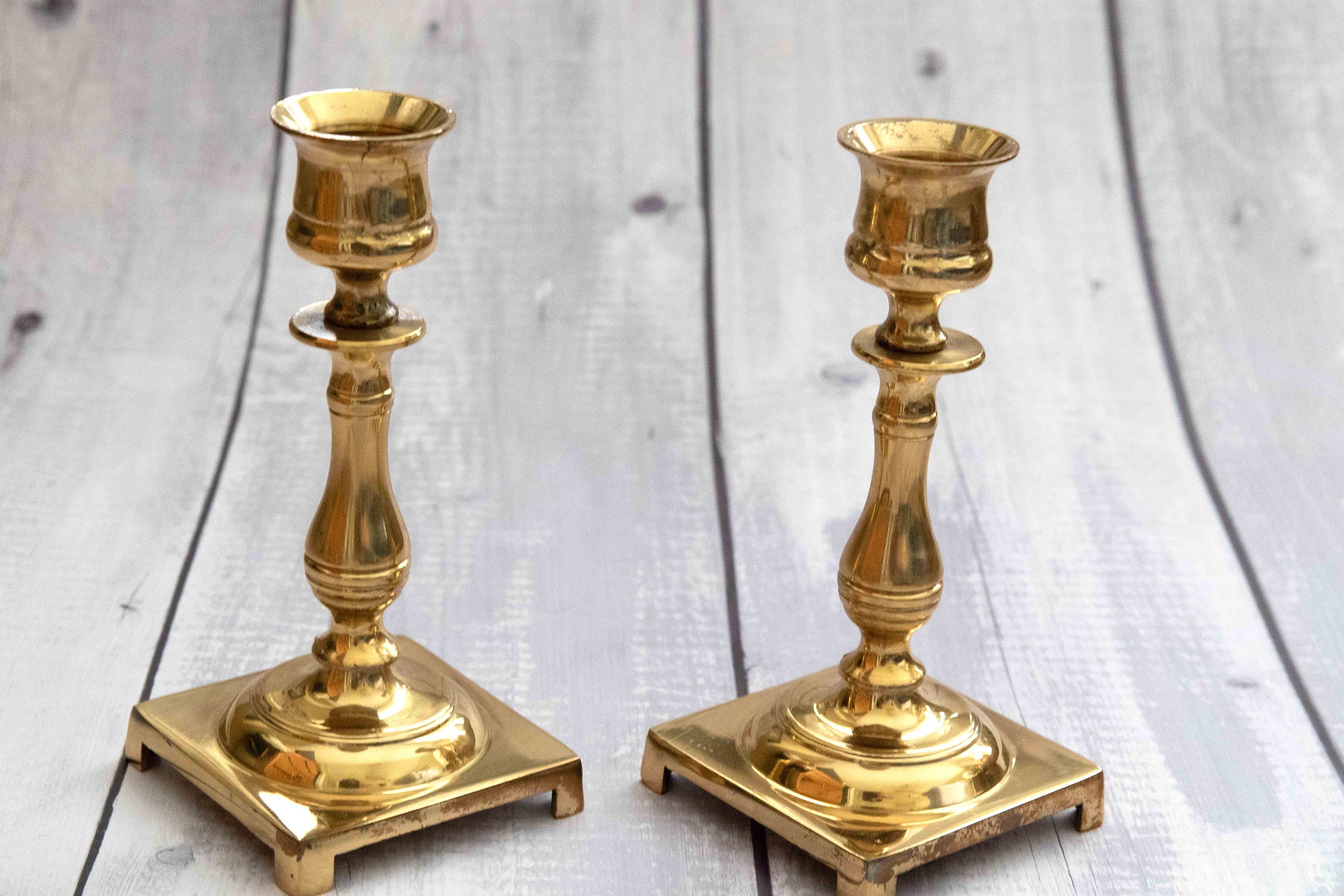 Vintage Brass Candlestick Holders Made in England Quality Brass 5.75 in ...