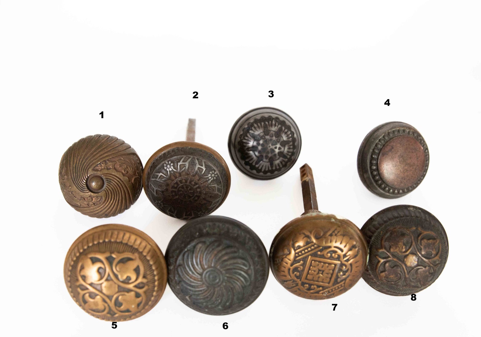 1800's 19th Century Bronze/brass Door Knobs 7 Styles Eastlake Single ...