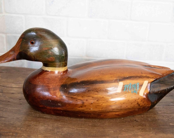 Tom Taber Mallard Decoy Handmade/hand Carved Wooden Duck 1980 #337 ...