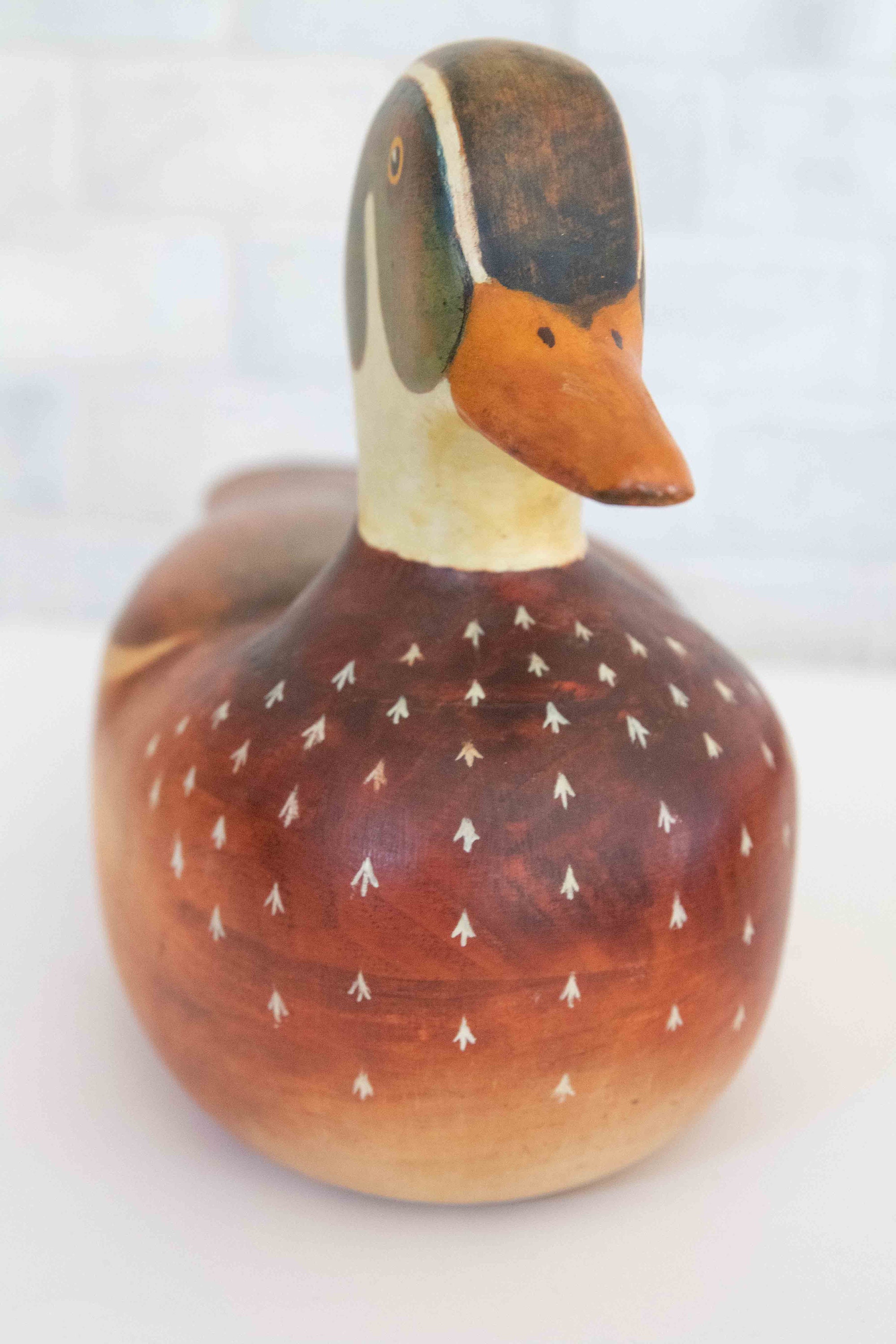 Hand Carved Wooden Duck/decoy Full Size Duck Signed J.polk 1984 - Etsy
