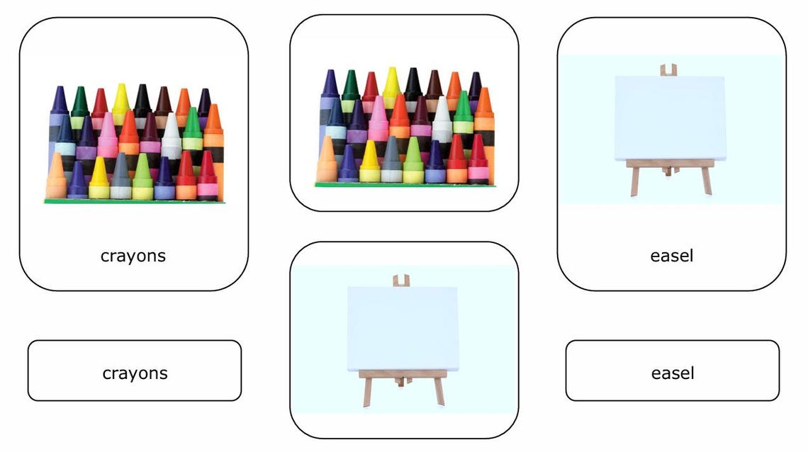 Art Supplies Montessori 3-part Language Cards - Etsy