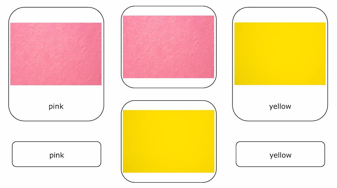 Colors Montessori 3-part Language Cards - Etsy