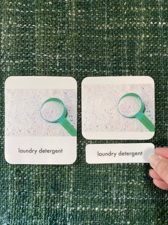Laundry 3-part Montessori Language Cards | Etsy