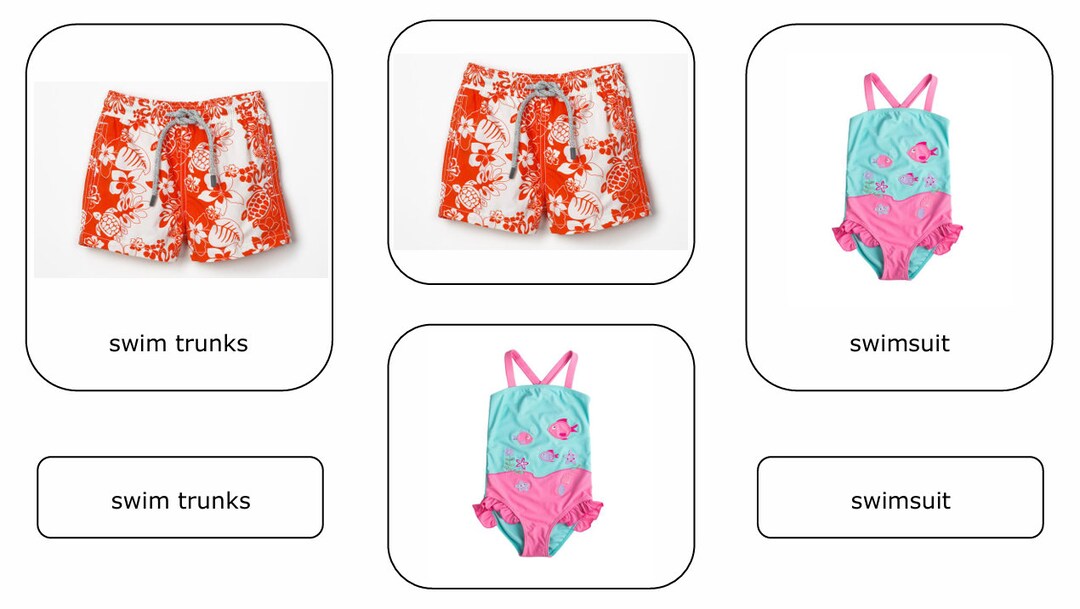 Summer Garments 3-part Language Cards - Etsy