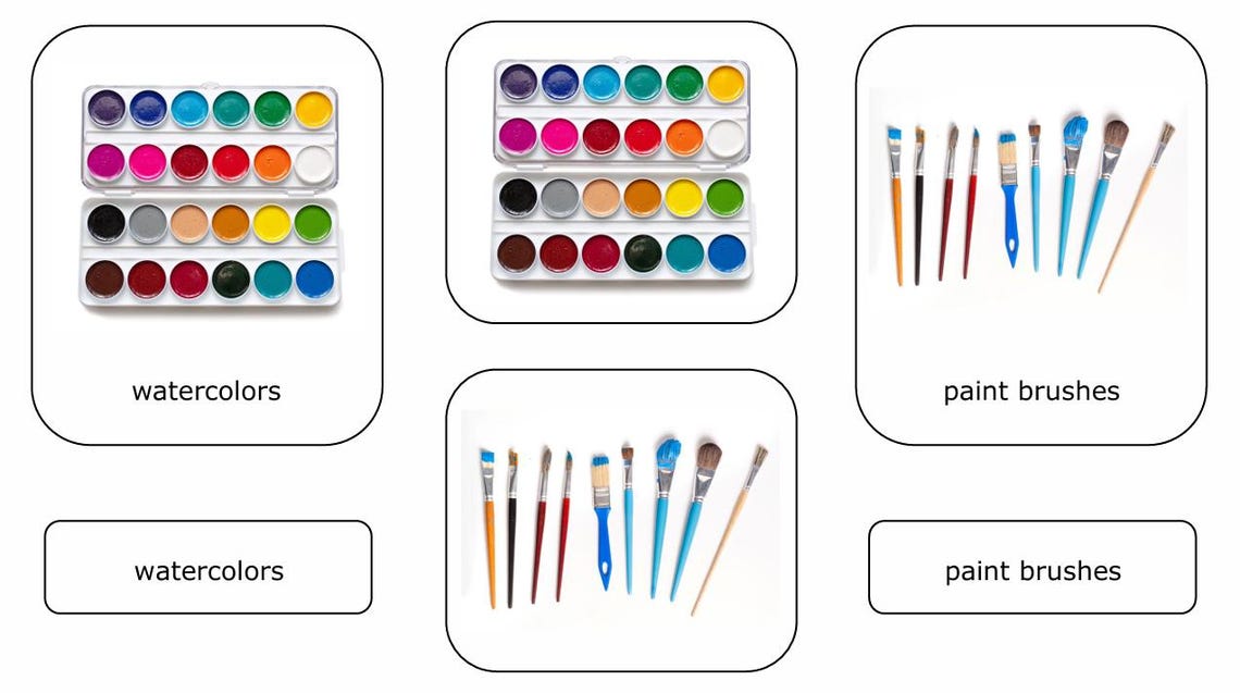 Art Supplies Montessori 3-part Language Cards - Etsy
