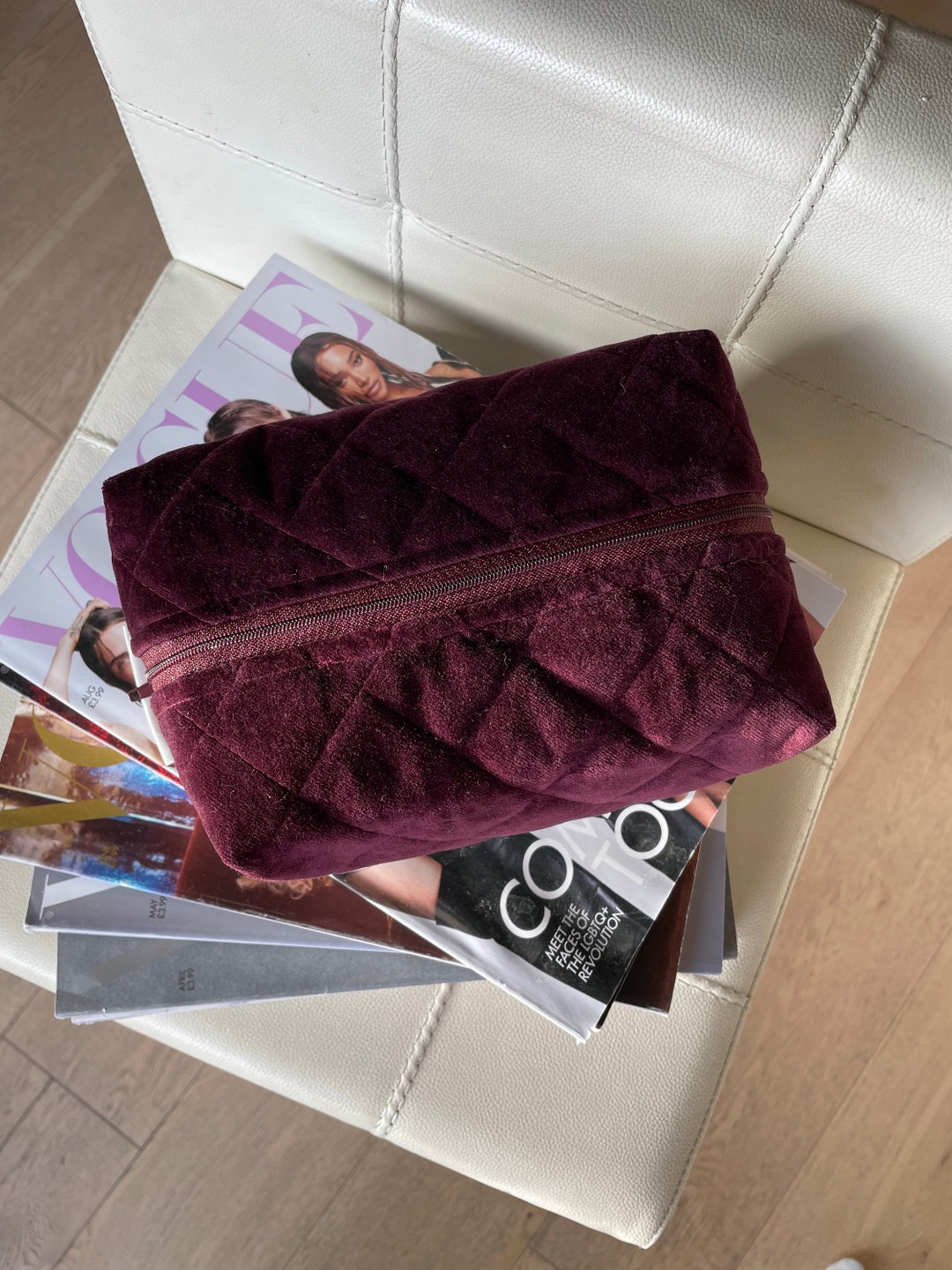 Make up Bag/ Terry Quilted Fabric Cosmetic Bag/ Toiletry - Etsy