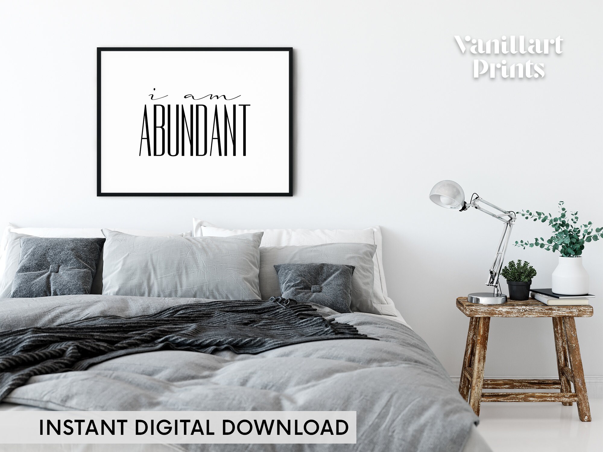 I Am Abundant Printable Positive Affirmation Poster Law of - Etsy