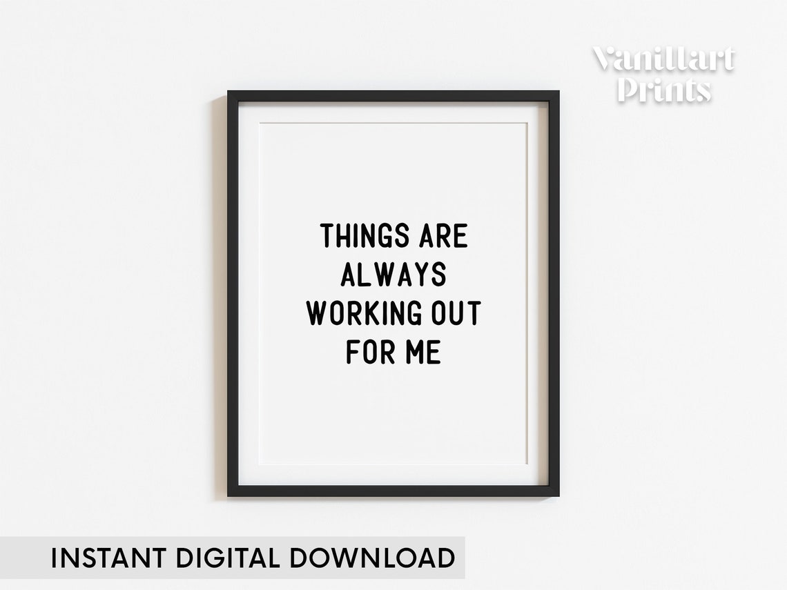 Things Are Always Working Out For Me Printable Affirmation | Etsy