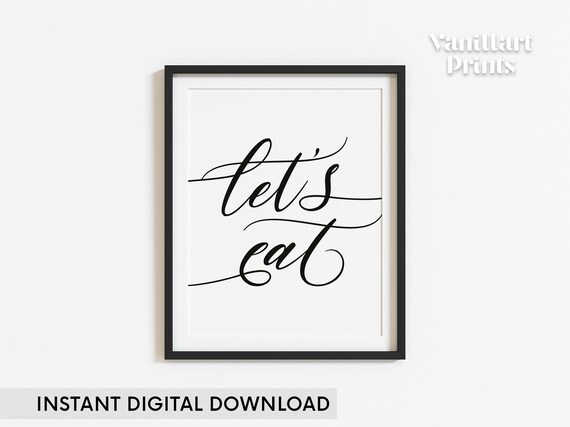 Let's Eat Print Printable Dining Room Wall Decor Kitchen | Etsy