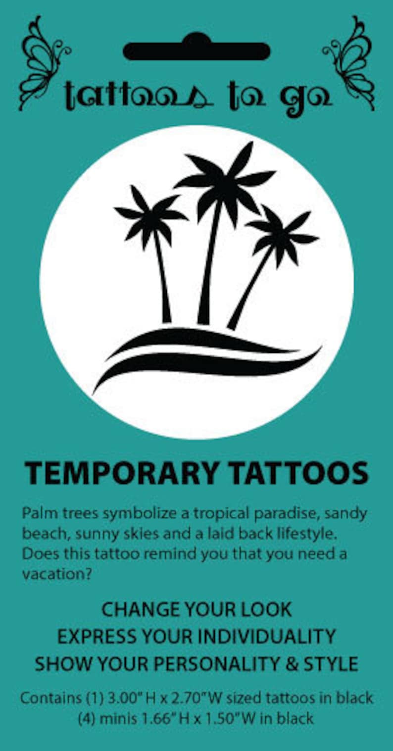 BEACH TATTOO (5) Temporary Tattoo Designs - Etsy